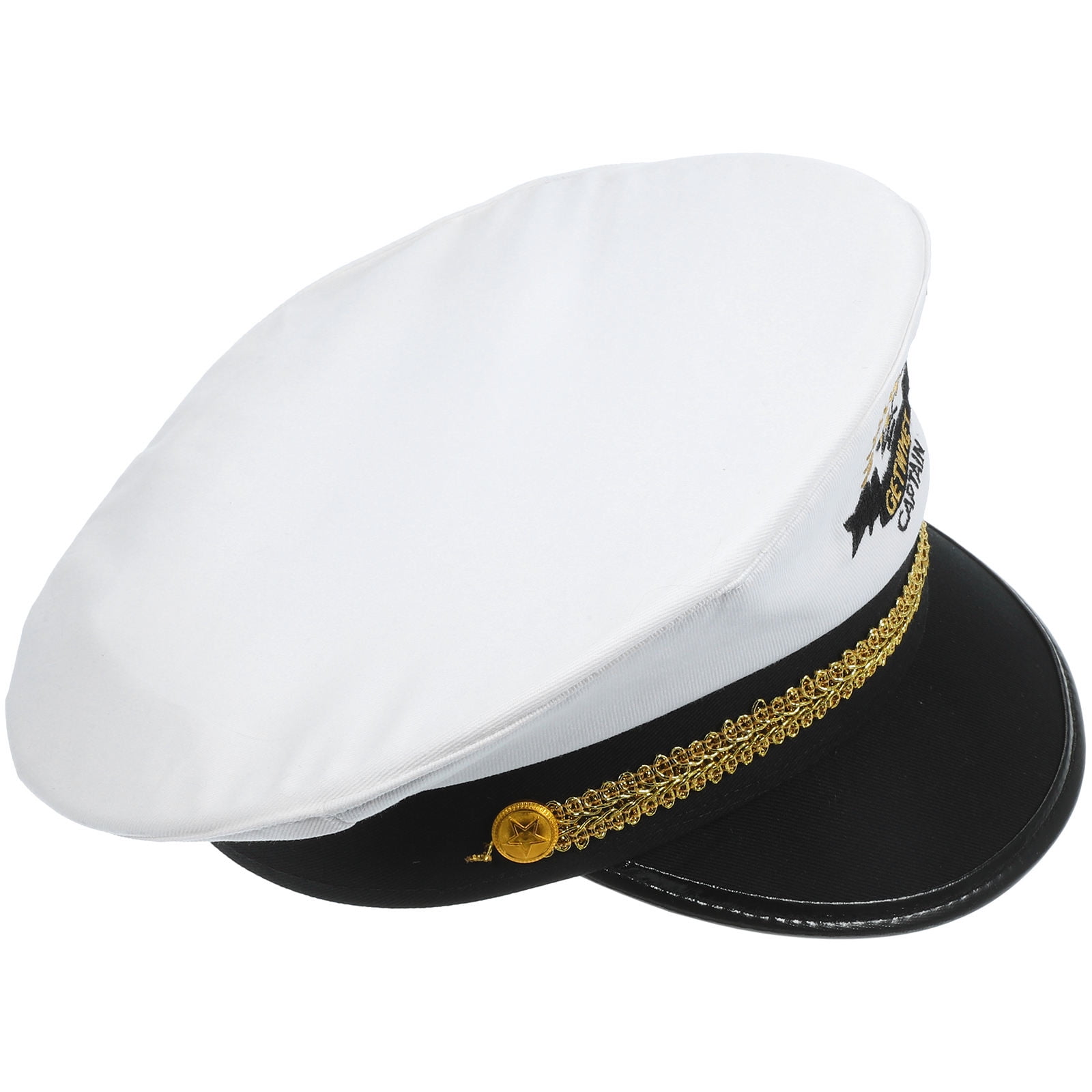 HAMPPLIES Women Sailor Hat Captain Hat White Cotton 1Set 5.5x9.4x9.8in ...