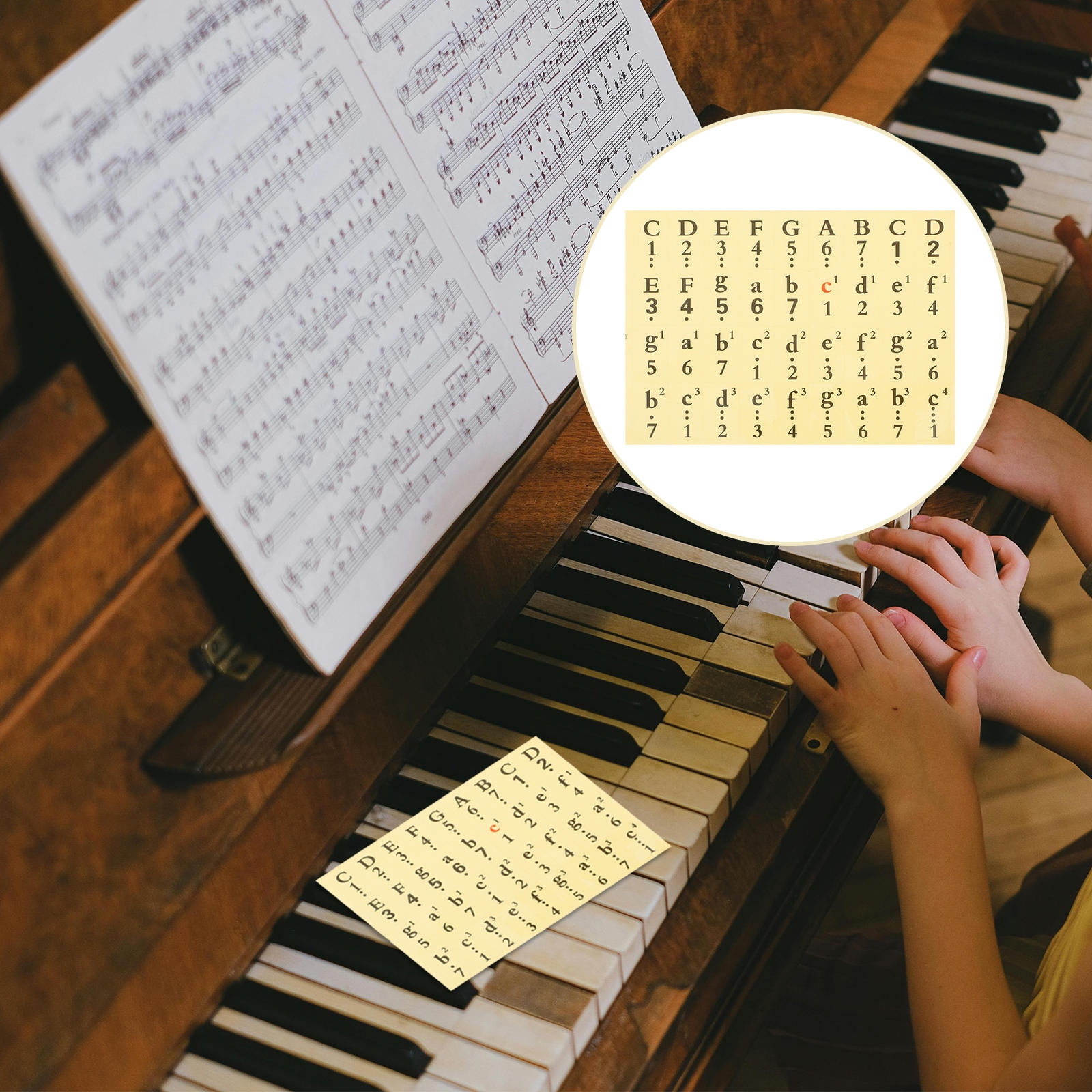 HAMPPLIES Yellow Piano Keyboard Stickers 1Pcs Rectangle Shape Key ...