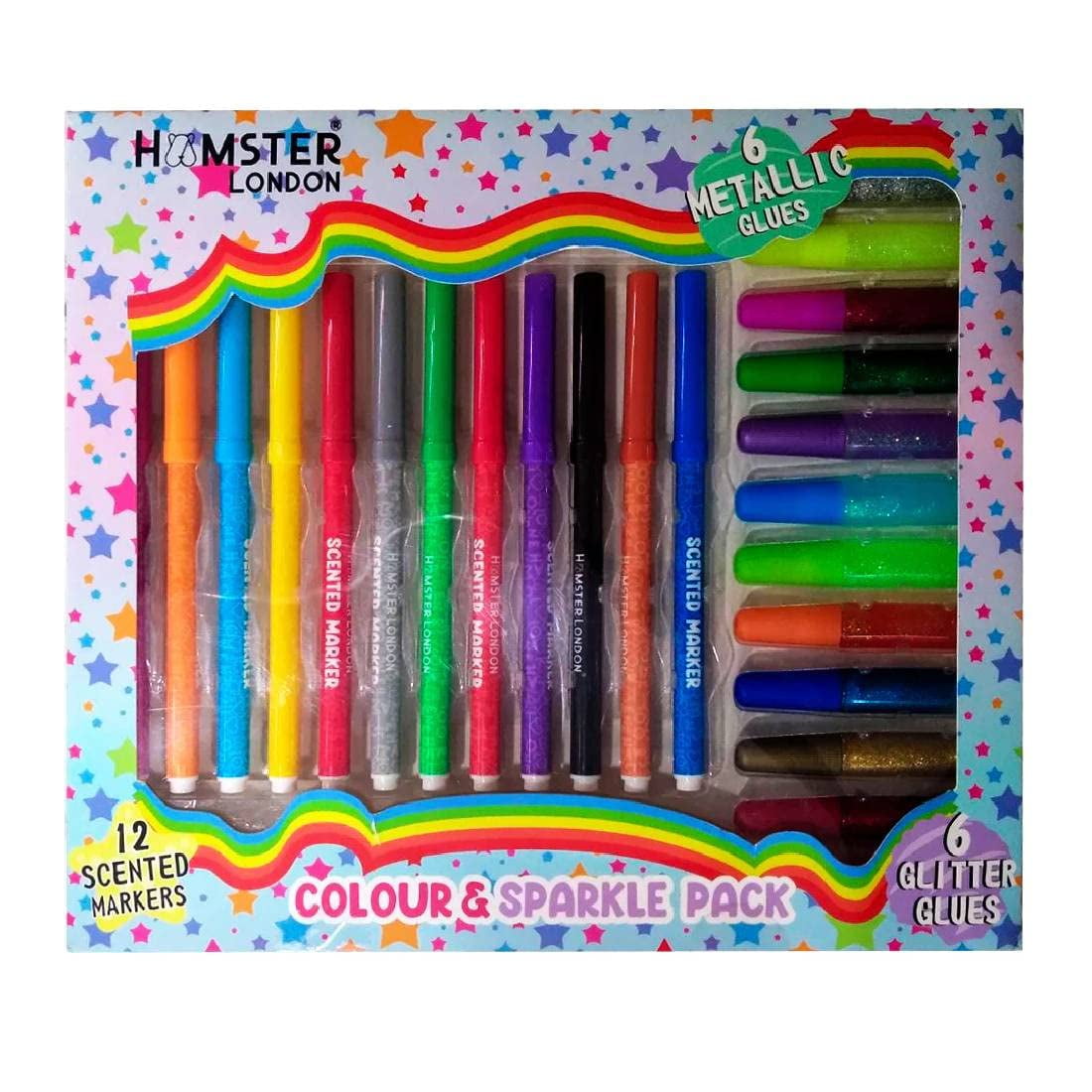 HAMSTER LONDON Fine Tip Scented Colouring Marker Pen Pack of 12 ...