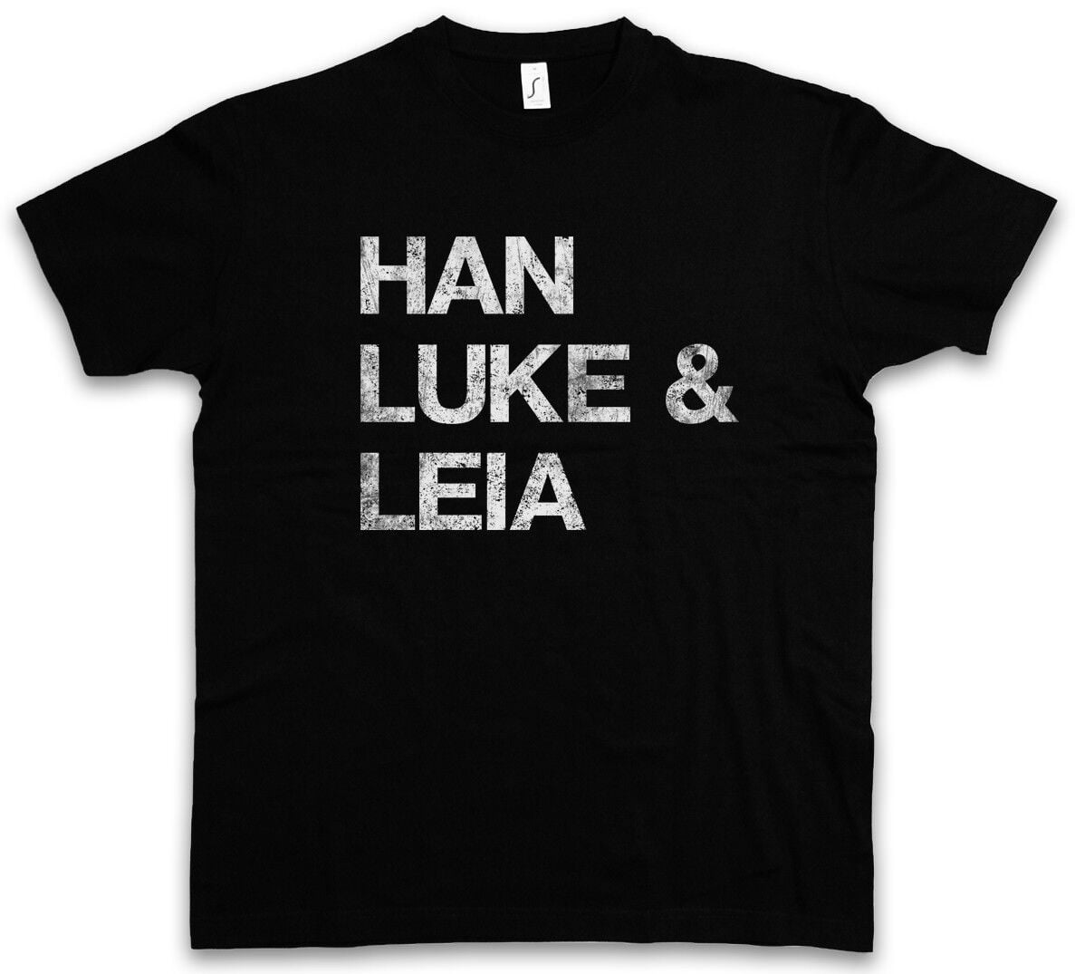 HAN LUKE & LEIA T-SHIRT Darth Solo X Red Star Five Wars Wing Skywalker ...