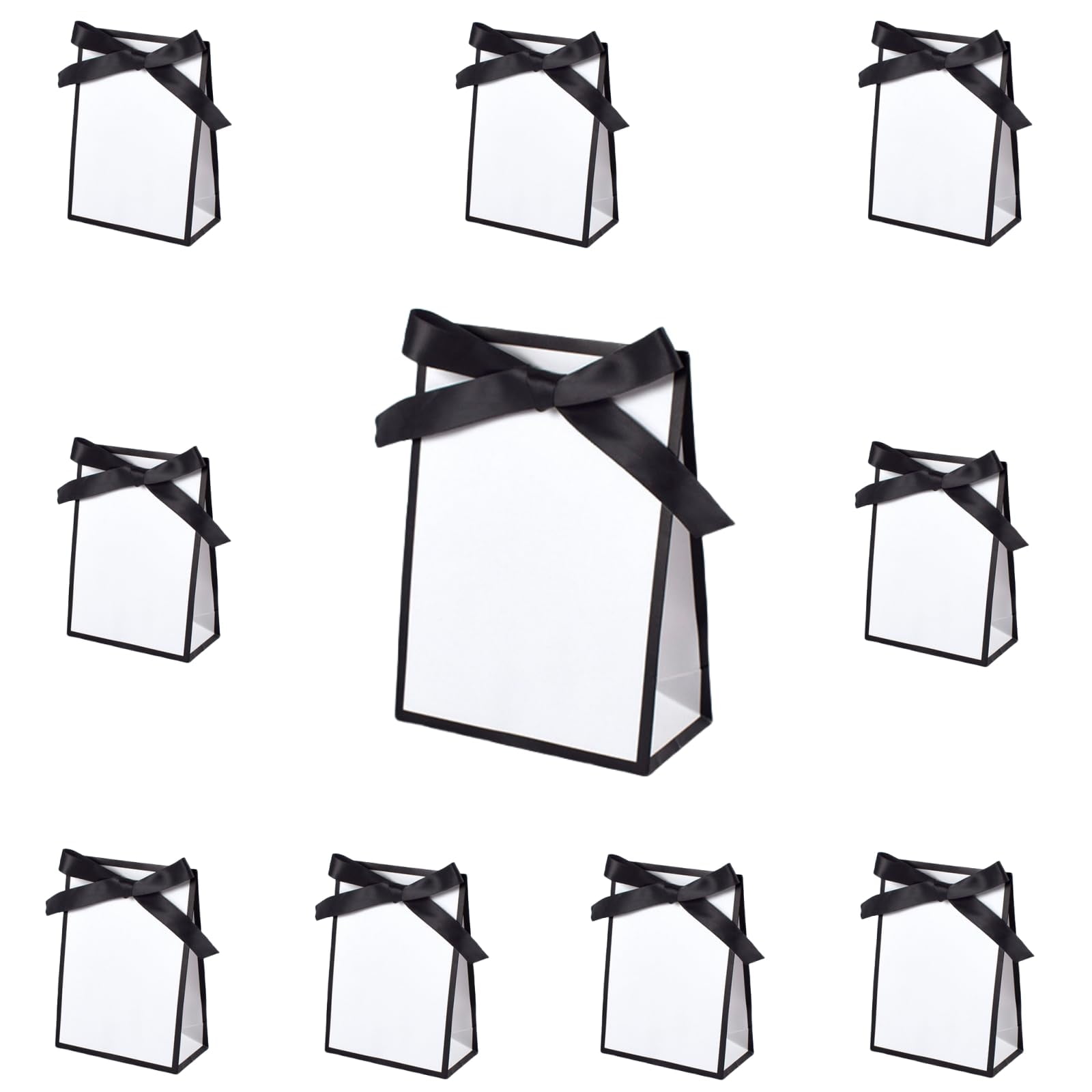 HAN SHENG 10 Pack 7.68x5.5 inch Gift Bags with Bowknots Ribbon ...