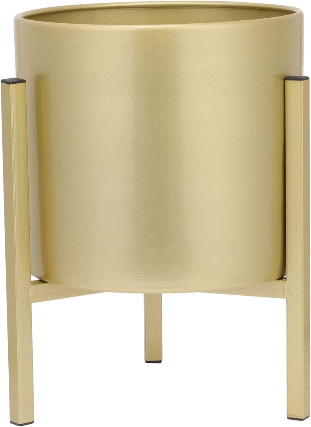 HANABASS Indoor Planters of 2 Metal Pot Floor Pot Gold Stand Floor pots ...