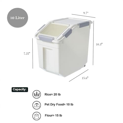 HANAMYA 10 Liter / 20 lbs Rice Storage Container with Measuring Cup ...