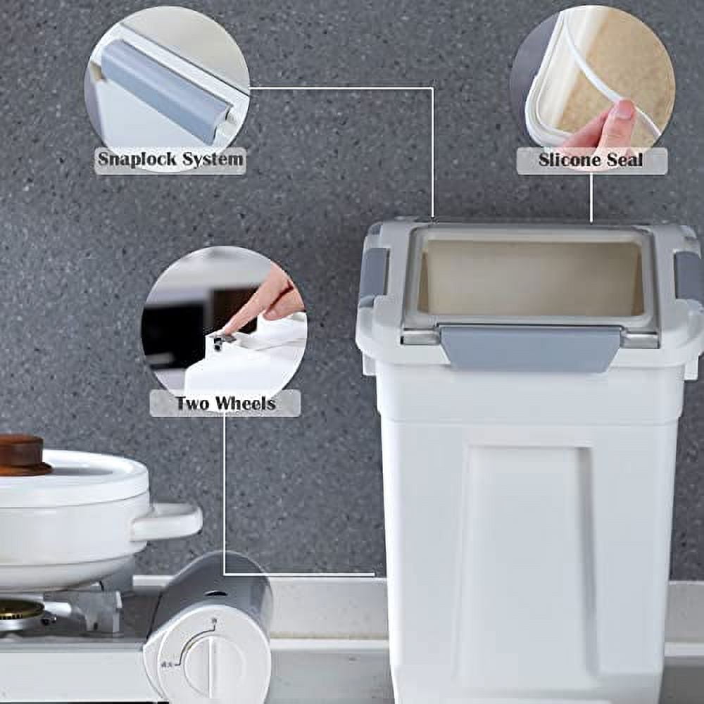 HANAMYA 25 Liter / 40 lbs Rice Storage Container with Measuring Cup ...