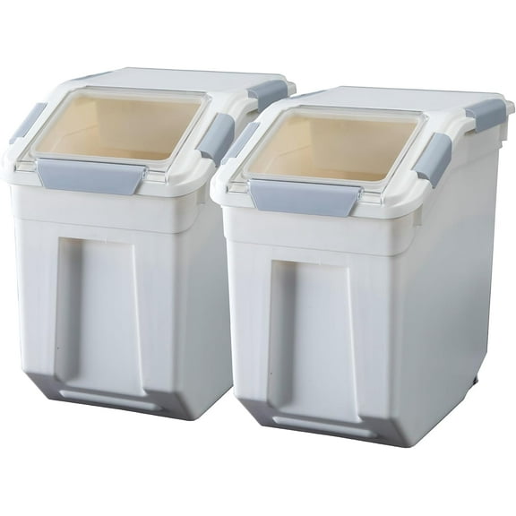 WUXIAB Flour Seal Container,Yellow 3L Sealed Cereal Dispenser Rice ...