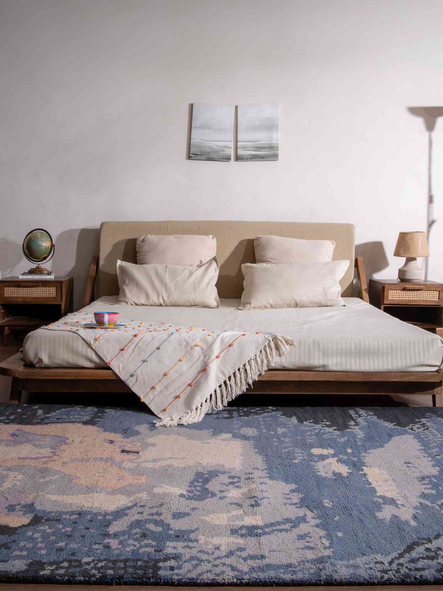 HAND KNOTTED WOOL ABSTRACT MODERN AREA RUGS - 10'x14', Rectangle Shape ...