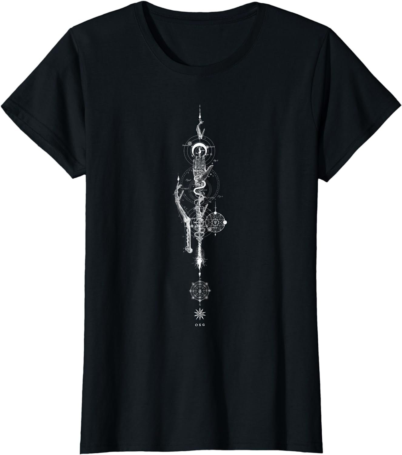 HAND OF THE MYSTERIES, Alchemy Symbol Occult Sacred Geometry T-Shirt ...