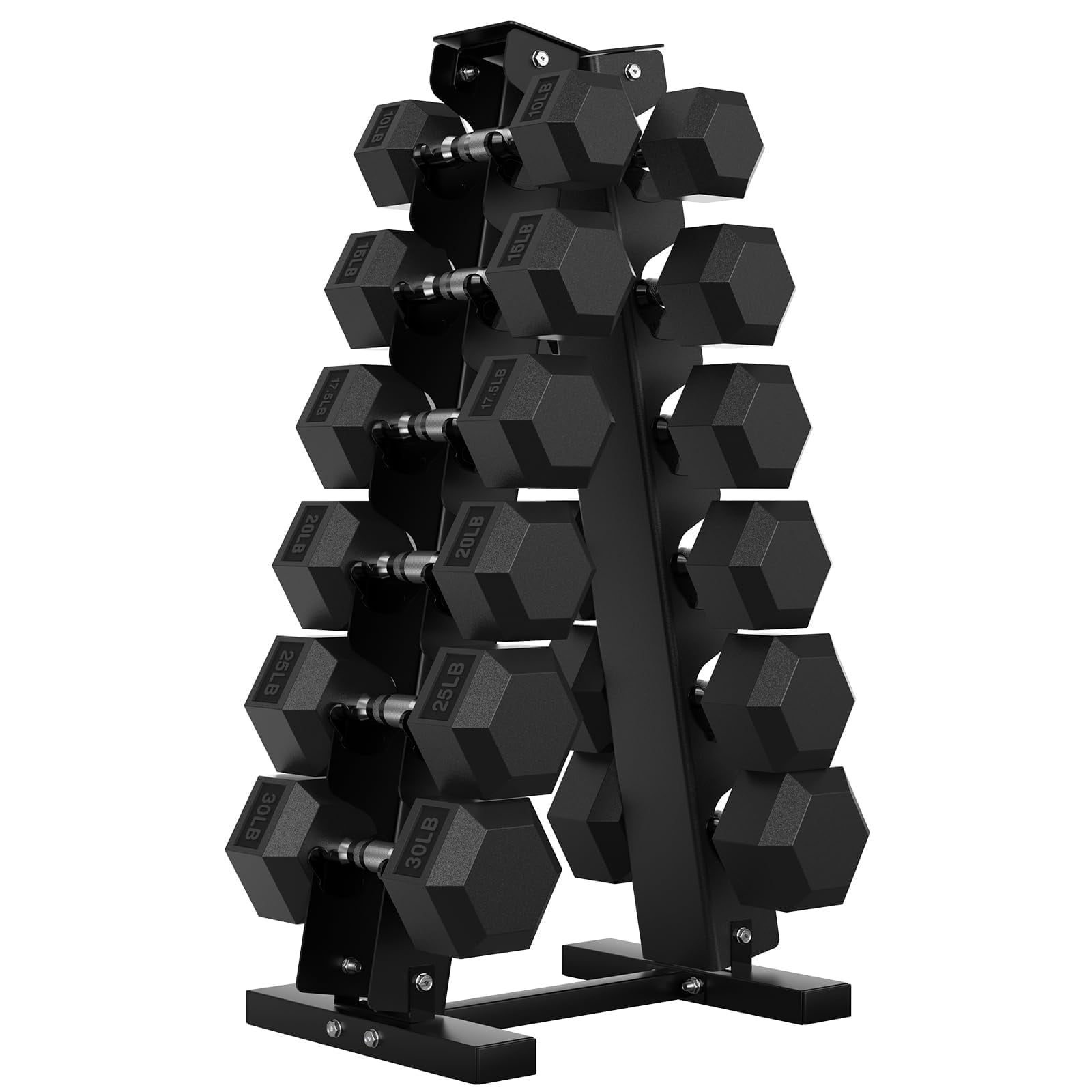 HANDBODE 235 lb Dumbbell Set Rubber Encased Hex Dumbbell Free Weights ...
