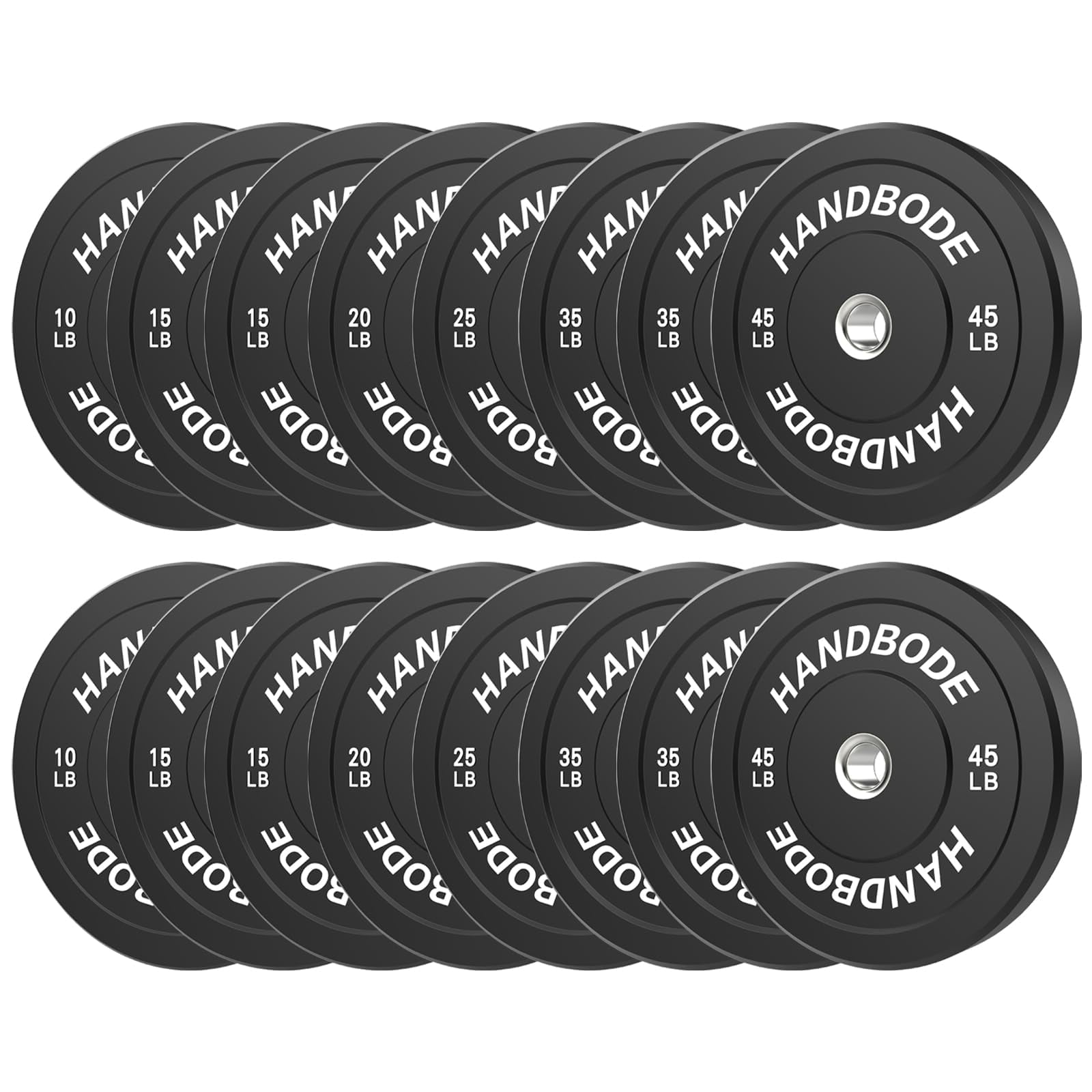 HANDBODE Bumper Plates 400 lb Set, Olympic Weight Plates Set of 2 ...