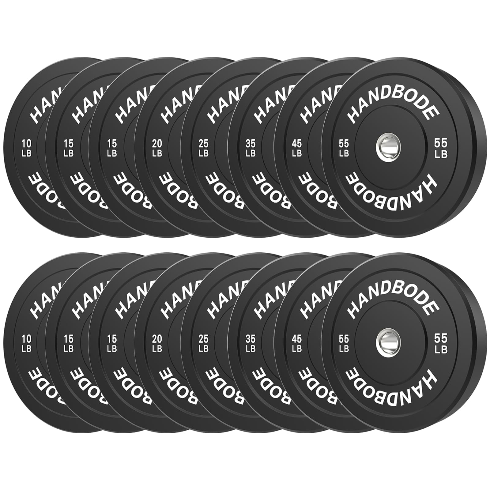 HANDBODE Bumper Plates 440 lb Set, Olympic Weight Plates Set of 2 ...