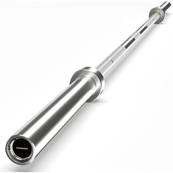HANDBODE 7ft Olympic Barbell, 45lb Weight Bar, Silver, High-Capacity ...