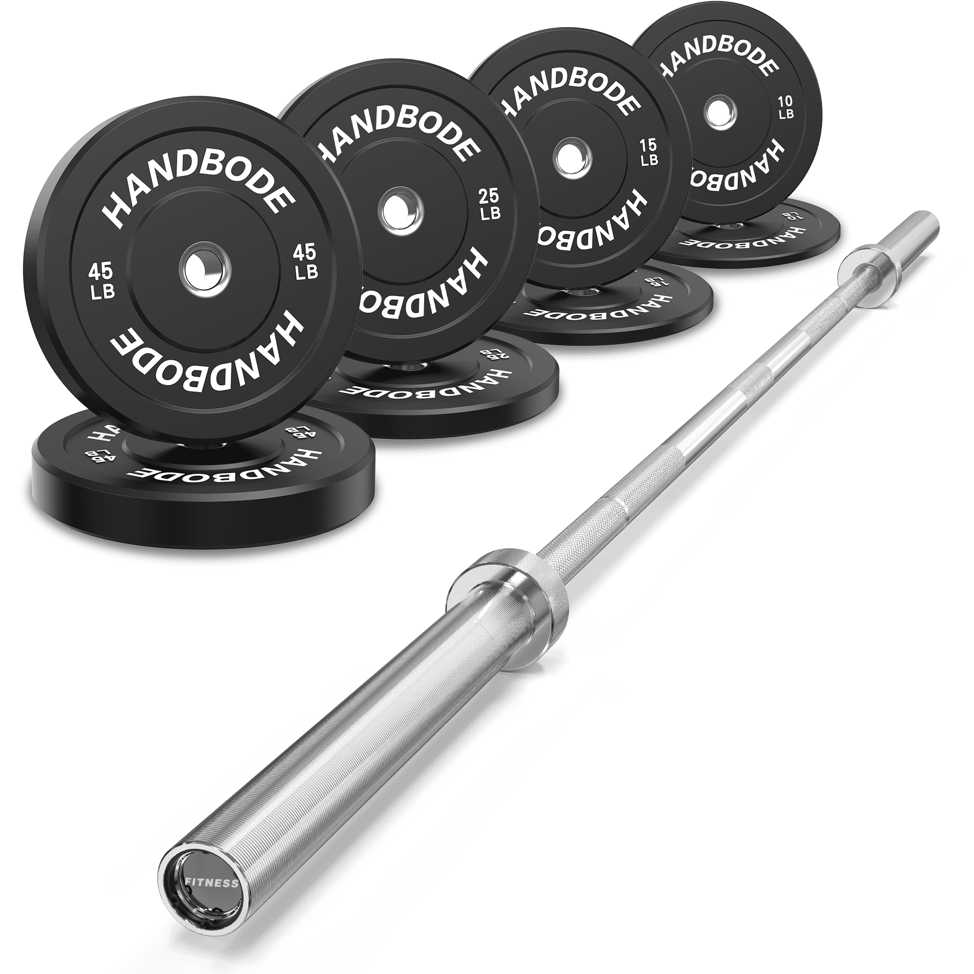 HANDBODE Bumper Plates, 190 lb Set Olympic Weight Plates, Rubber Bumper ...