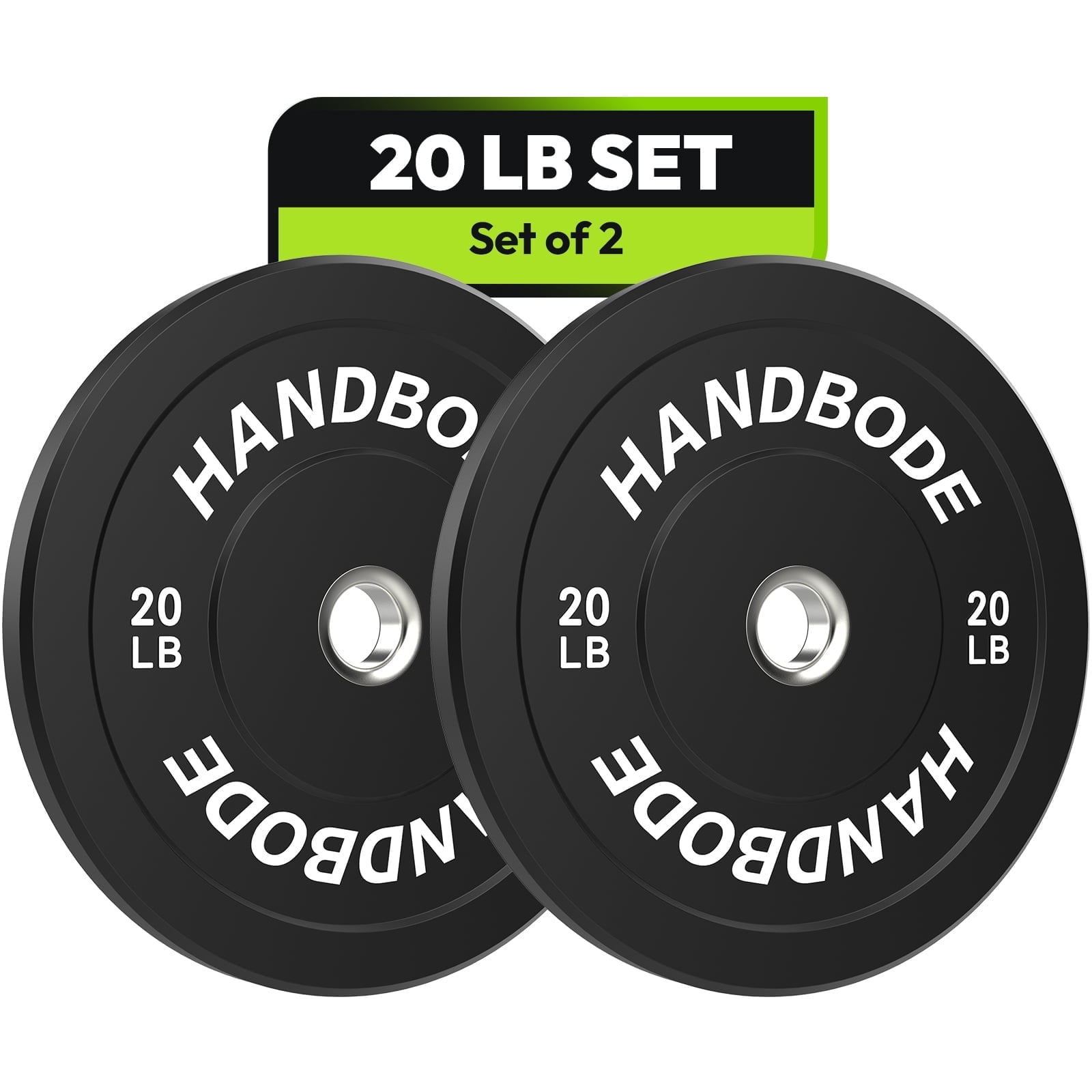 HANDBODE Bumper Plates, 20 lb Olympic Weight Plates Set of 2, Rubber ...