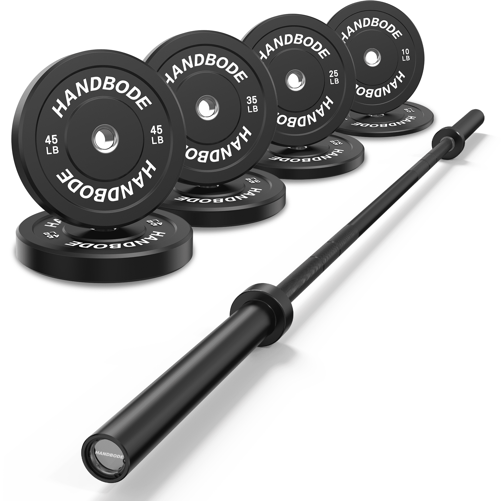 HANDBODE Bumper Plates, 230 lb Set B Olympic Weight Plates, Rubber ...