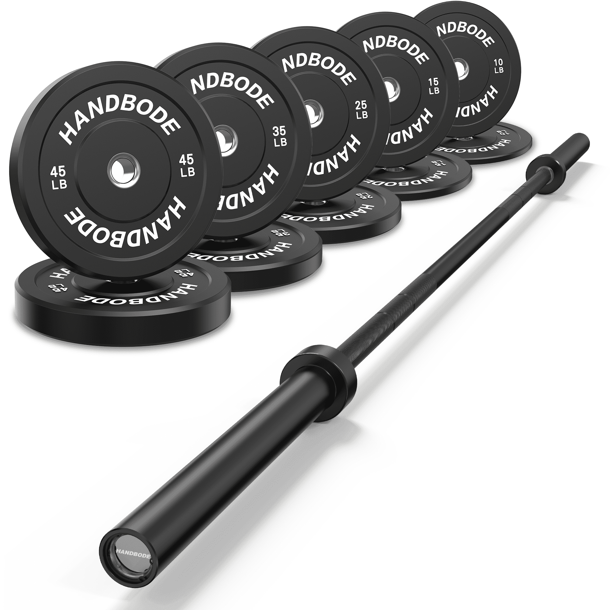 HANDBODE Bumper Plates, 260 lb Set Olympic Weight Plates, Rubber Bumper ...