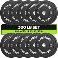 CAP Barbell 300-lb Cast Iron Olympic Weight Set (Includes 7' Bar ...