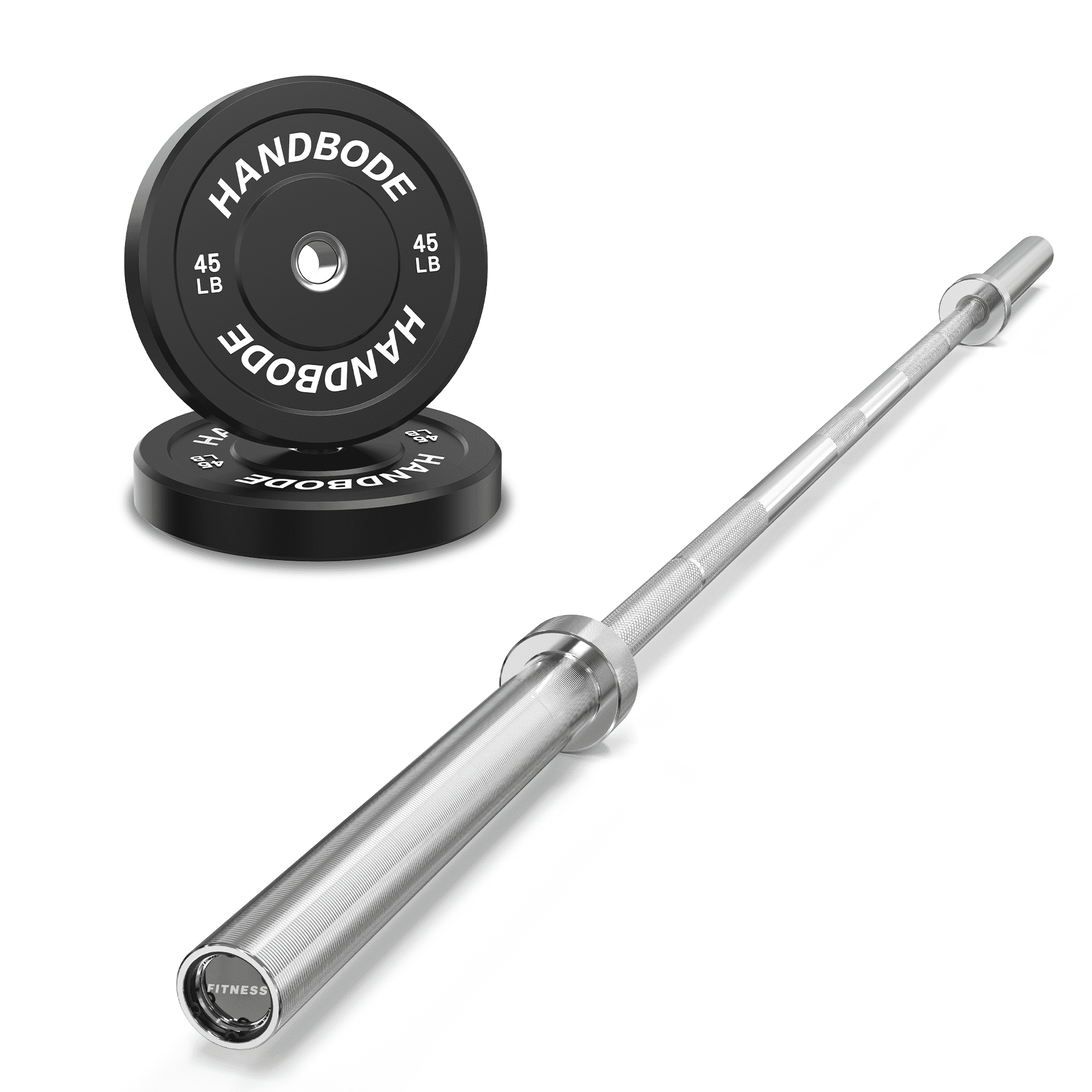 HANDBODE Bumper Plates, 45 lb Olympic Weight Plates Set of 2, Rubber ...