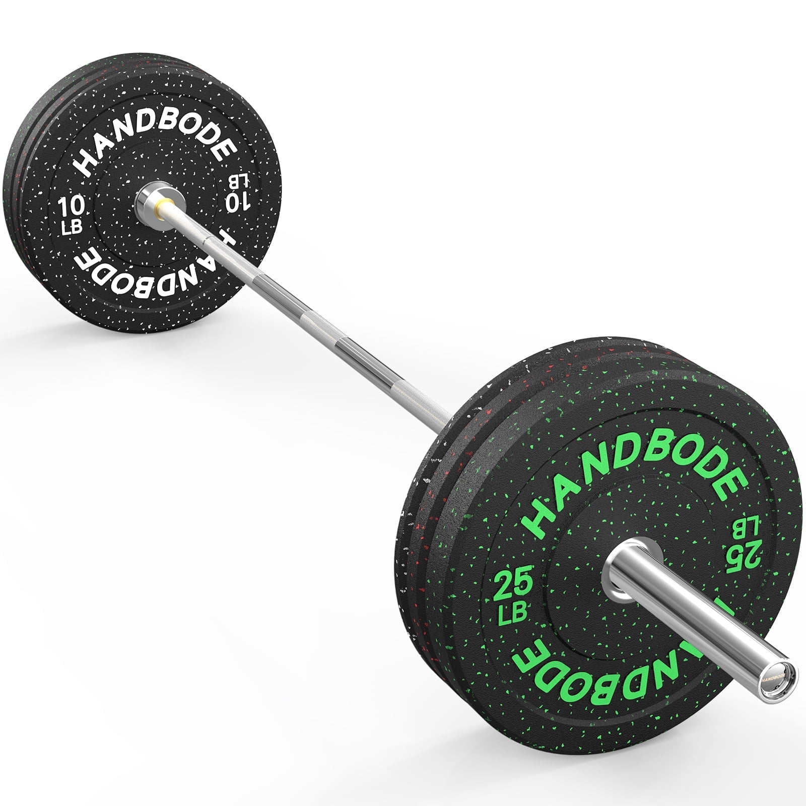 HANDBODE Bumper Plates High-Bounce Olympic Weight Plates, Colored crumb ...