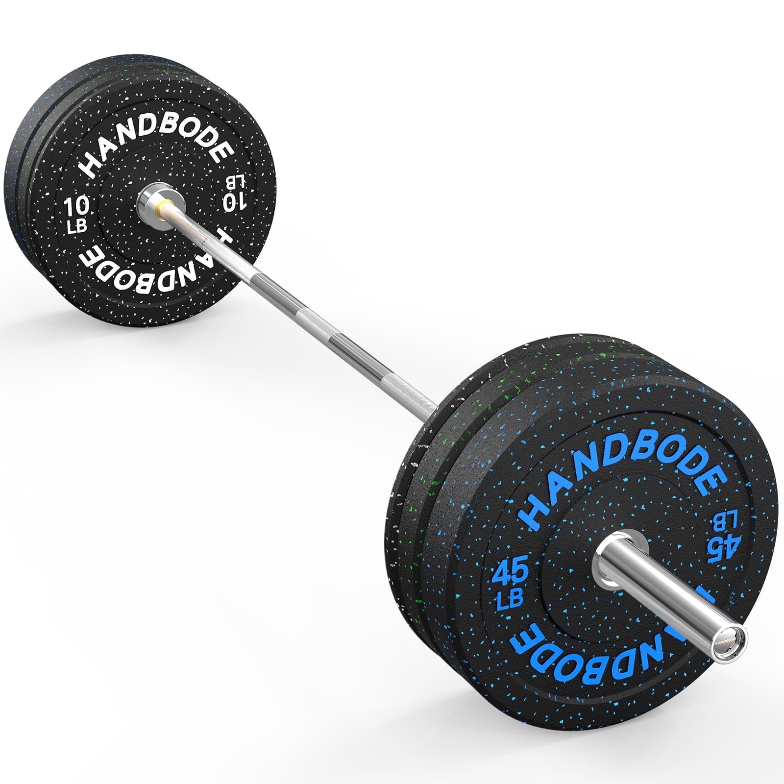 HANDBODE Bumper Plates High-Bounce Olympic Weight Plates, Colored crumb ...