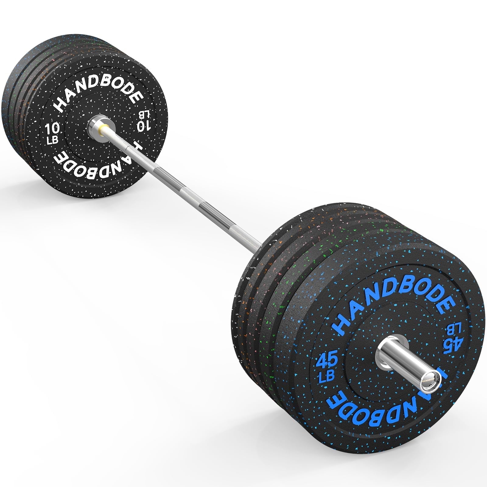 HANDBODE Bumper Plates High-Bounce Olympic Weight Plates, Colored crumb ...