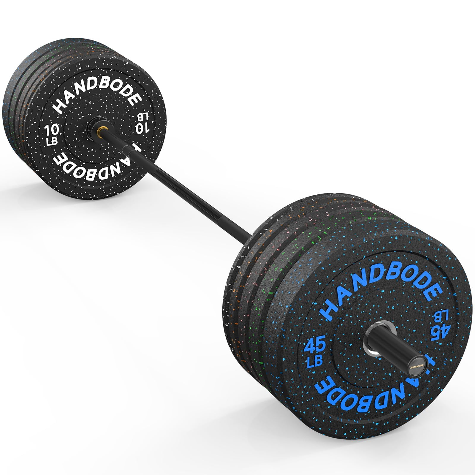 HANDBODE Bumper Plates High-Bounce Olympic Weight Plates, Colored crumb ...