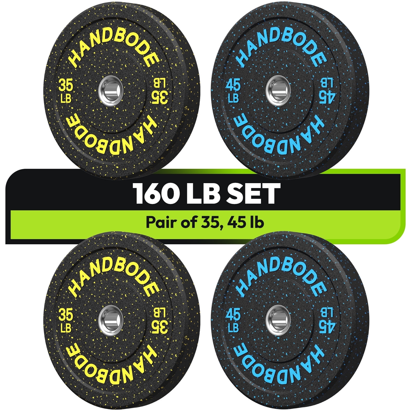 HANDBODE Bumper Plates High-Bounce Olympic Weight Plates, Colored crumb ...