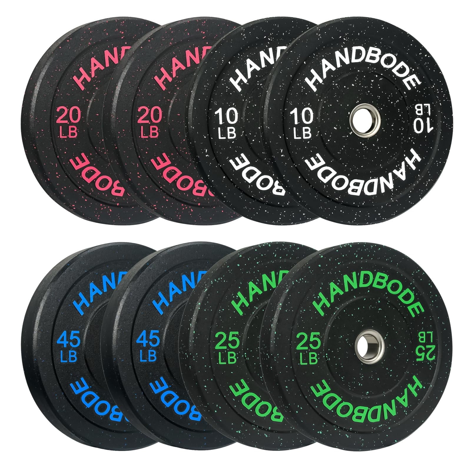 HANDBODE Bumper Plates High-Bounce Olympic Weight Plates, Colored crumb ...