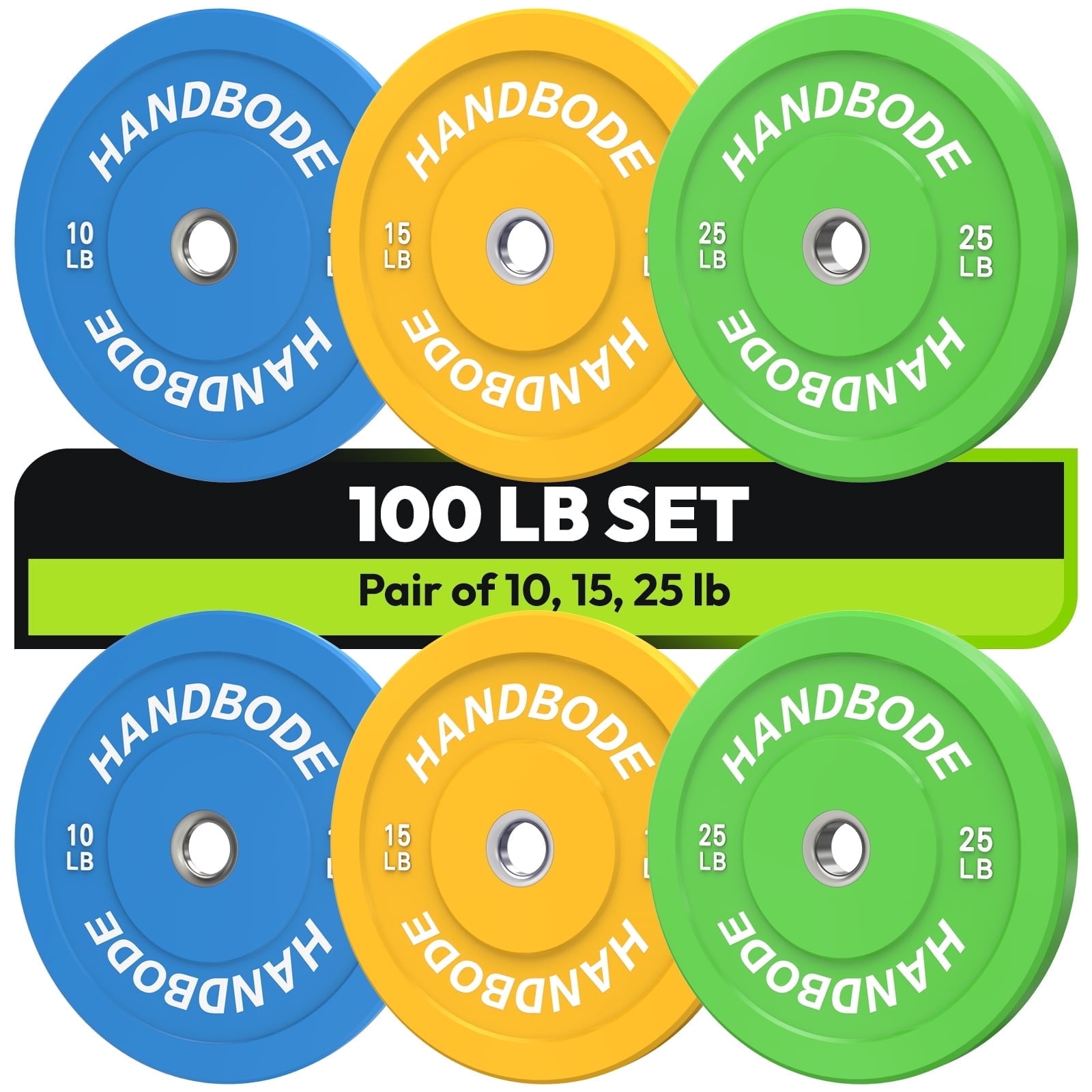 HANDBODE Bumper Plates Olympic Weight Plates, Colored Rubber plate for ...