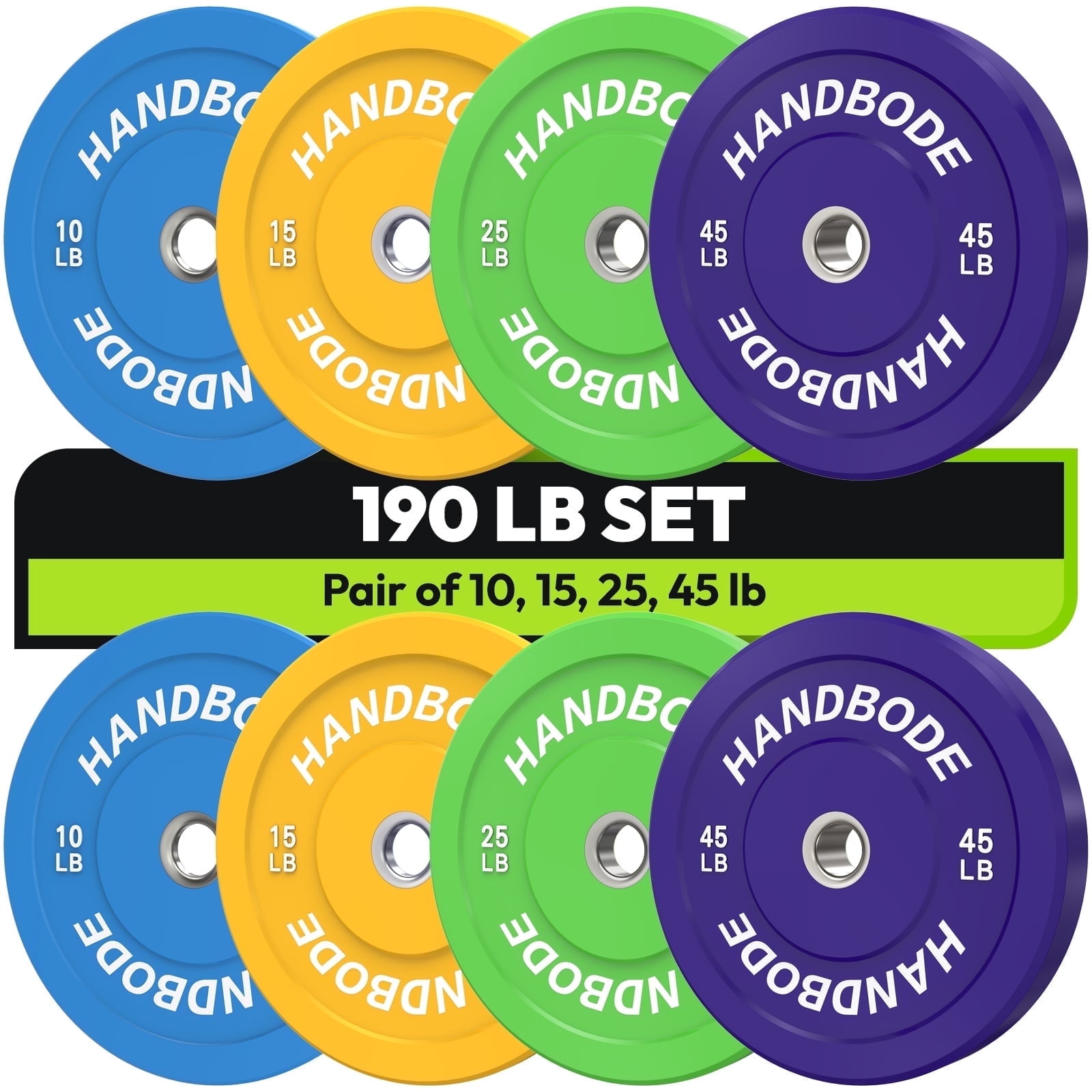 HANDBODE Bumper Plates Olympic Weight Plates, Colored Rubber plate for ...