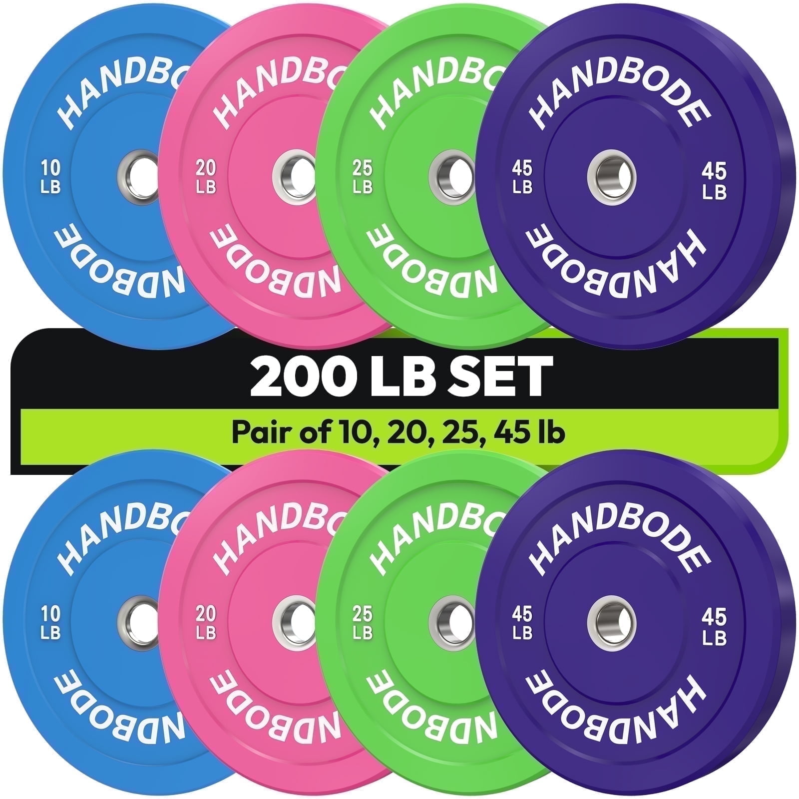 HANDBODE Bumper Plates Olympic Weight Plates, Colored Rubber plate for ...