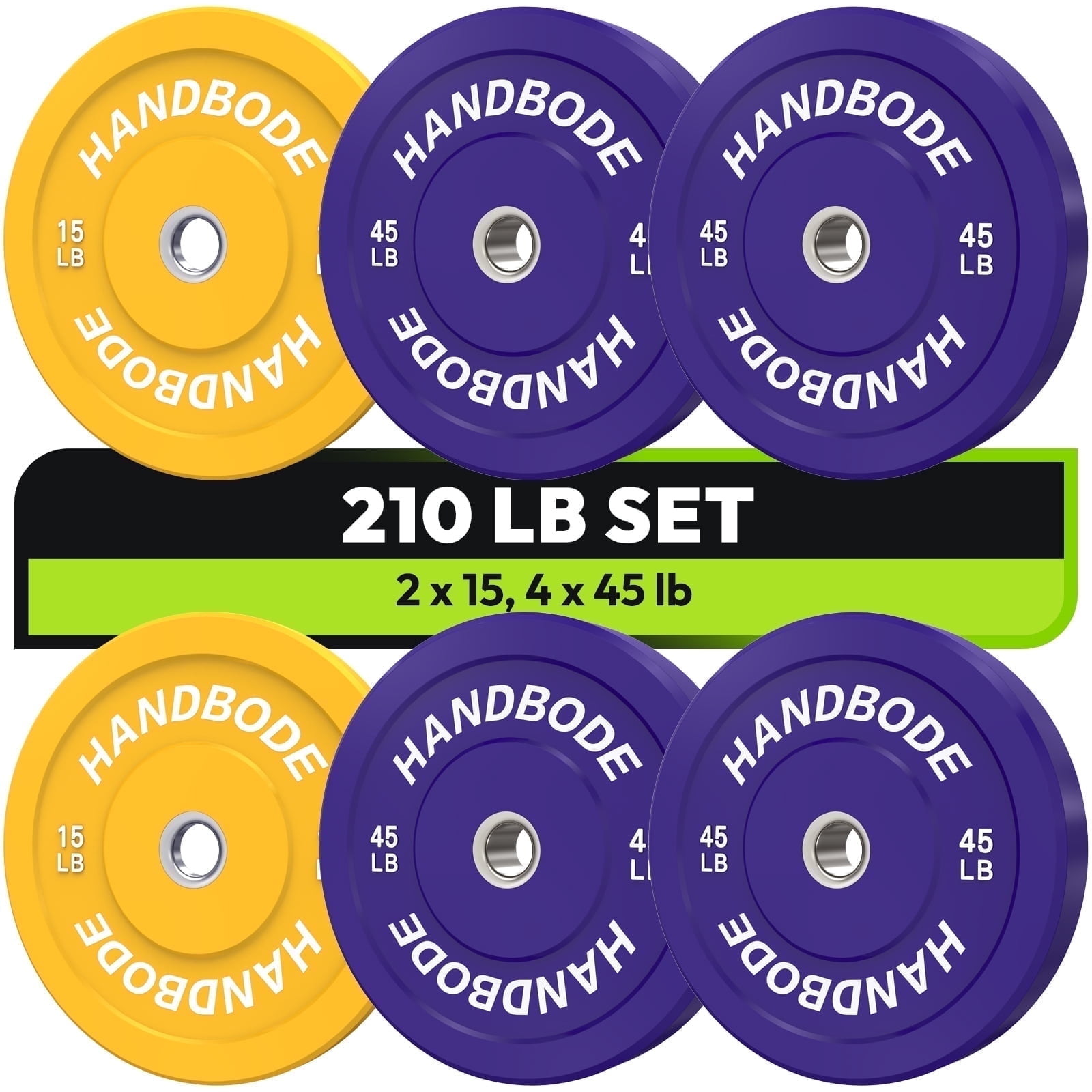 HANDBODE Bumper Plates Olympic Weight Plates, Colored Rubber plate for ...