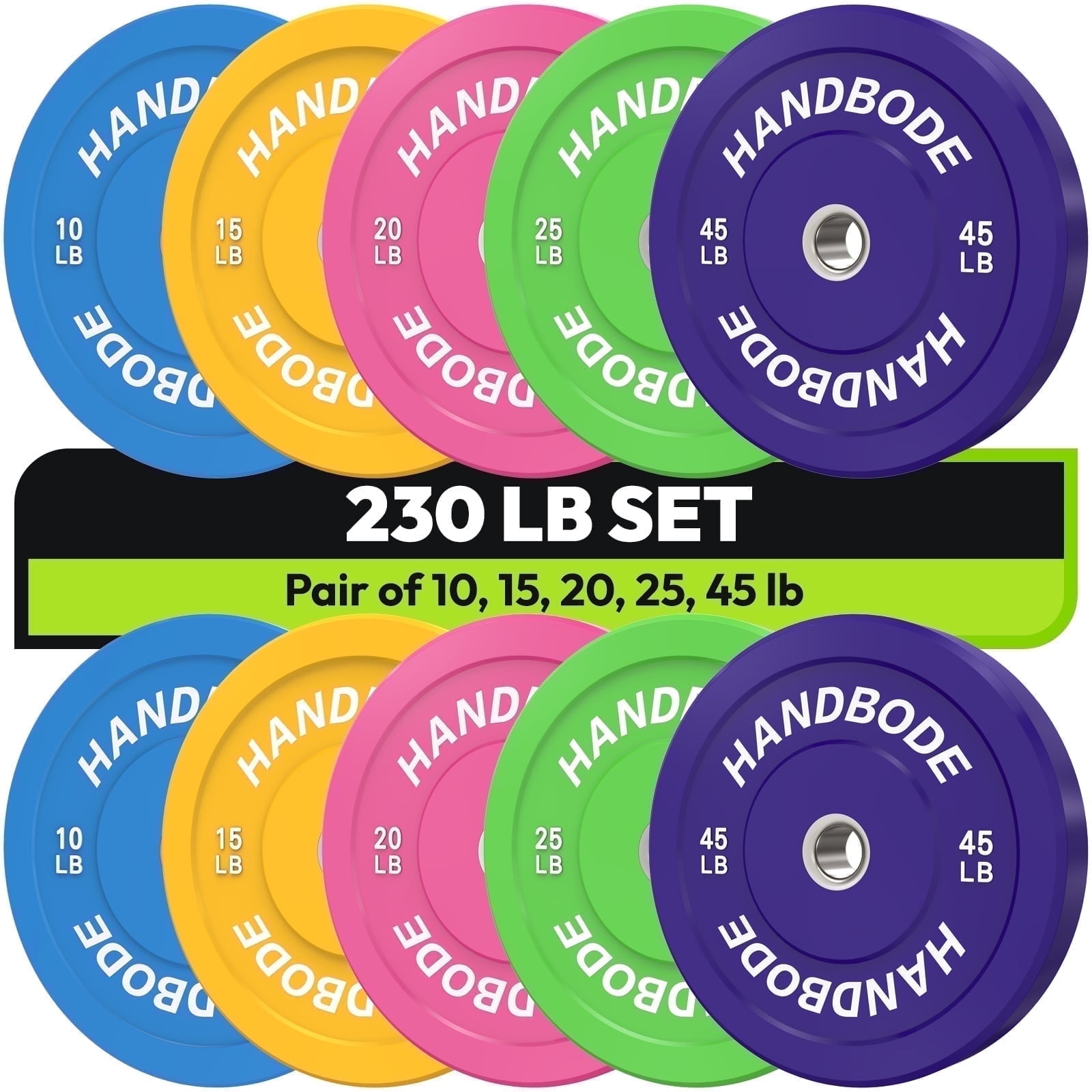 HANDBODE Bumper Plates Olympic Weight Plates, Colored Rubber plate for ...