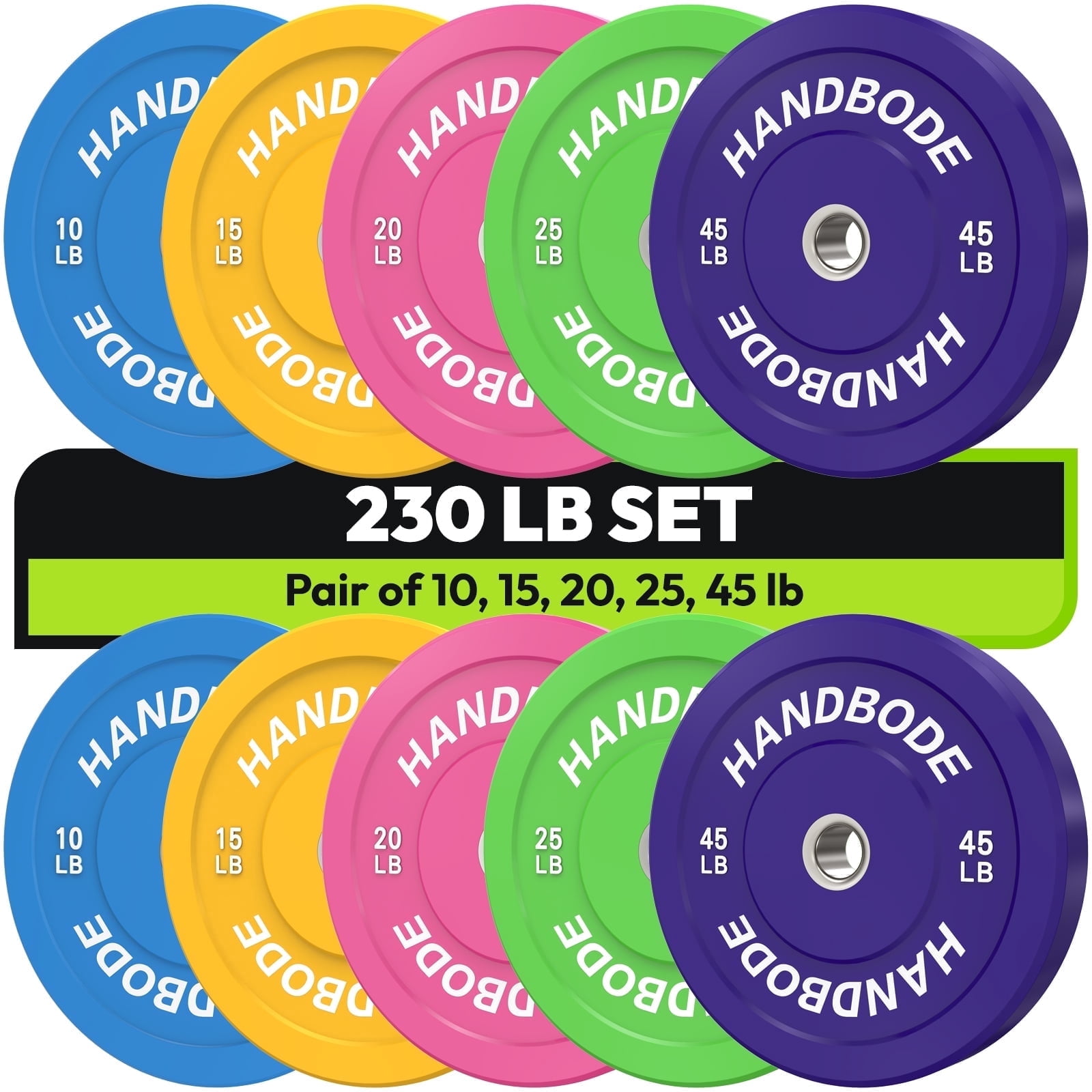 HANDBODE Bumper Plates Olympic Weight Plates, Colored Rubber plate for ...