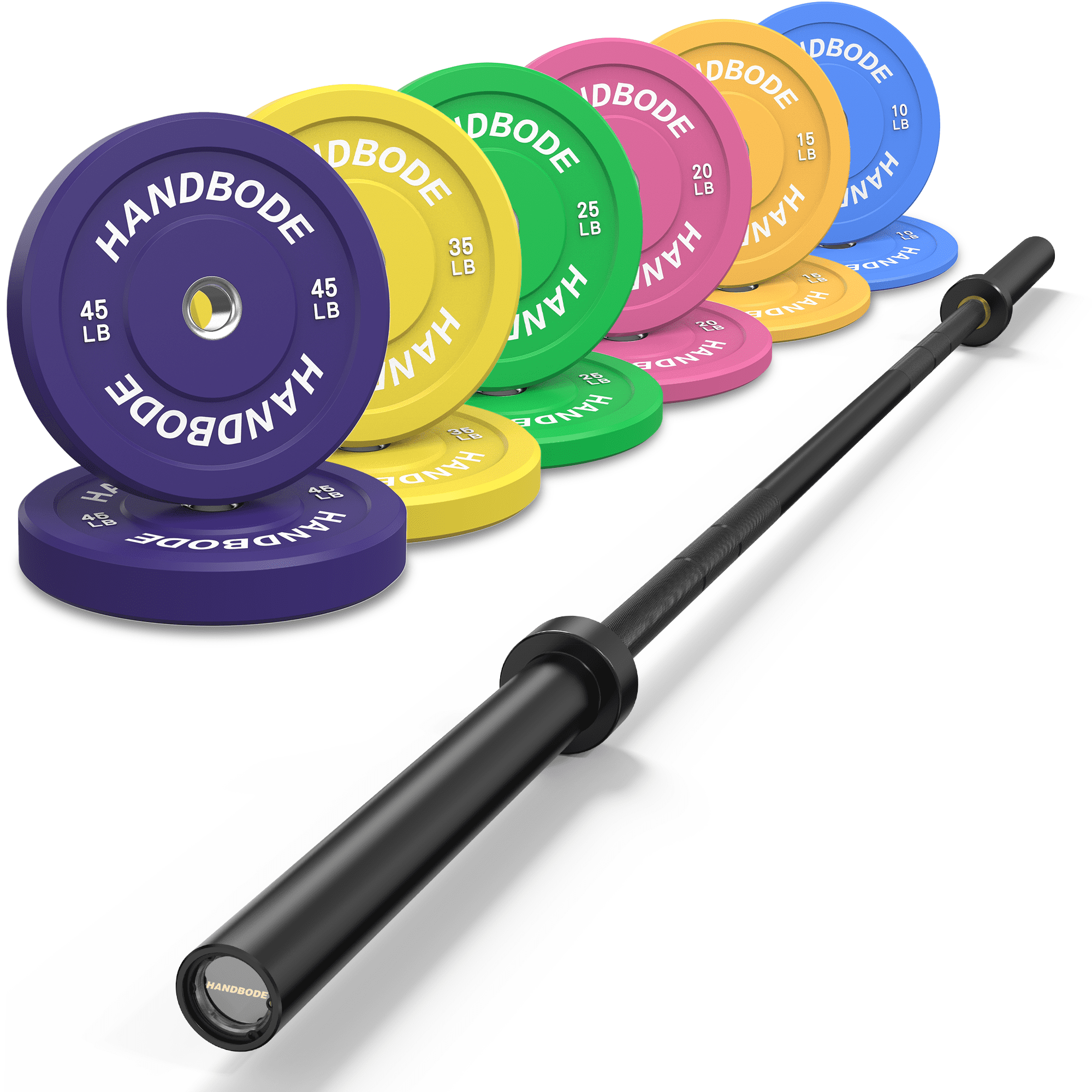 HANDBODE Bumper Plates Olympic Weight Plates, Colored crumb rubber ...