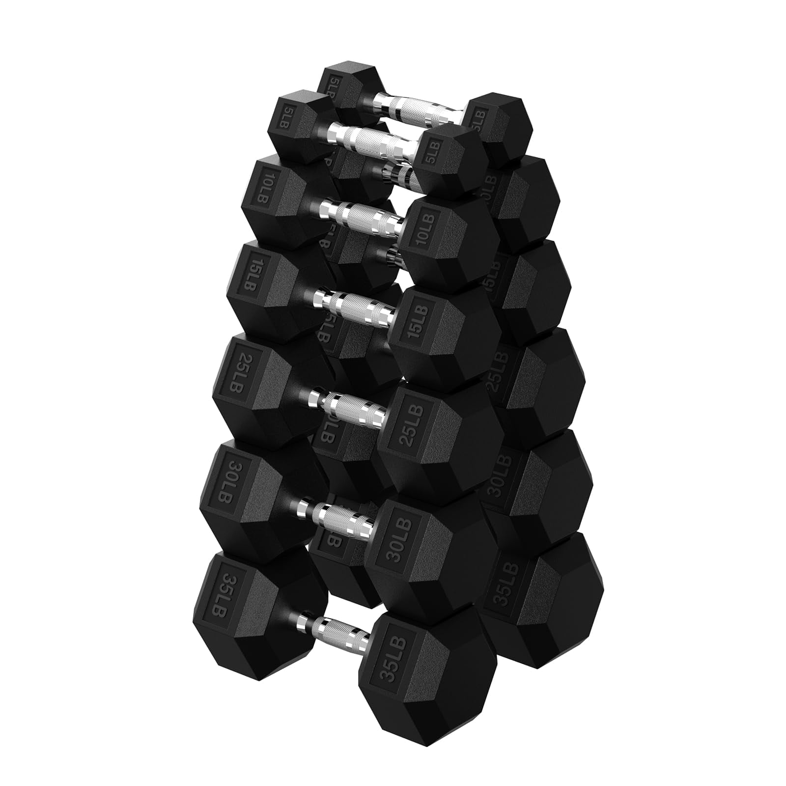 HANDBODE Hex Dumbbell Set 240 lb, Space-Saving Design, Durable Rubber ...