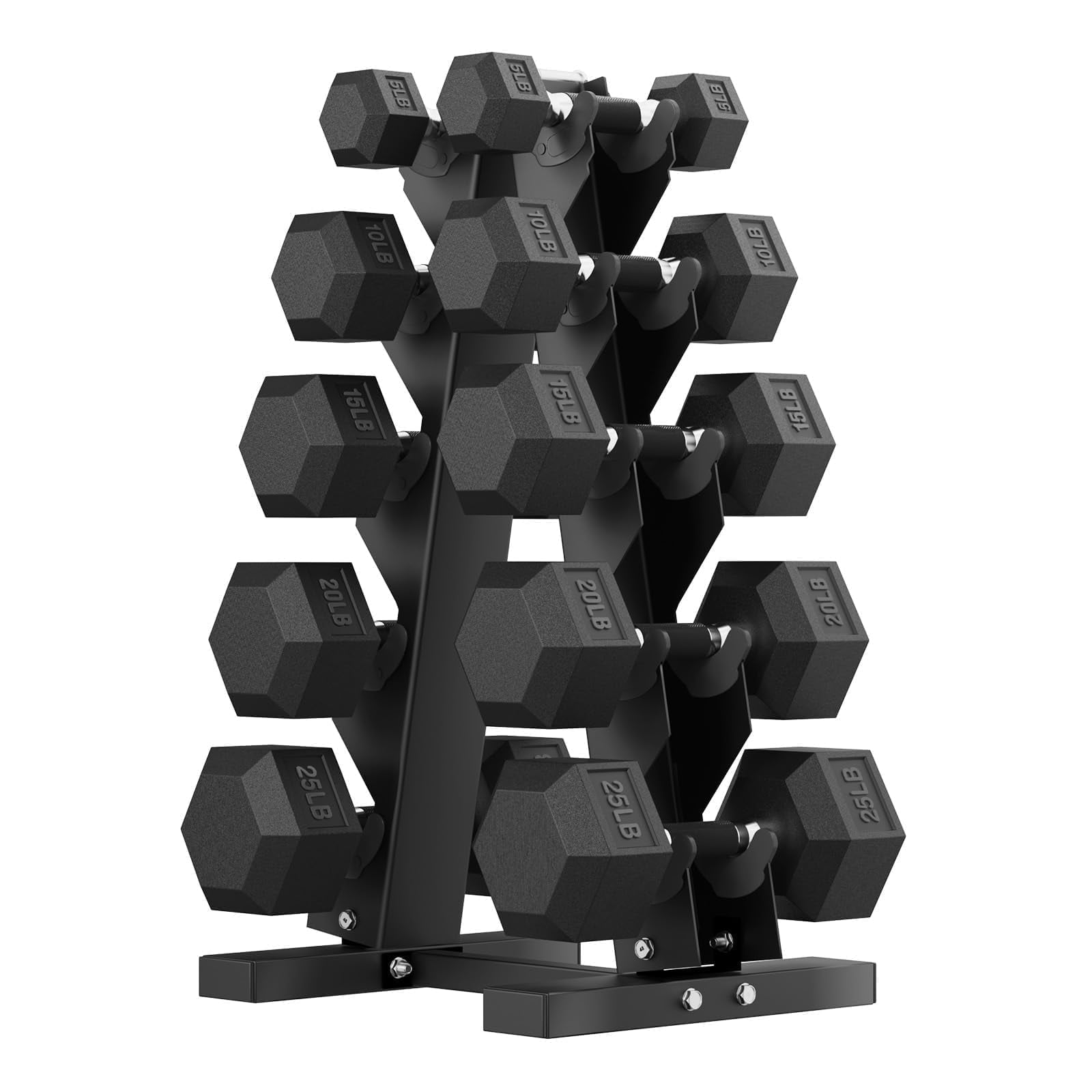 HANDBODE Hex Rubber Dumbbell Set, Non-Slip Handle Design for Secure ...