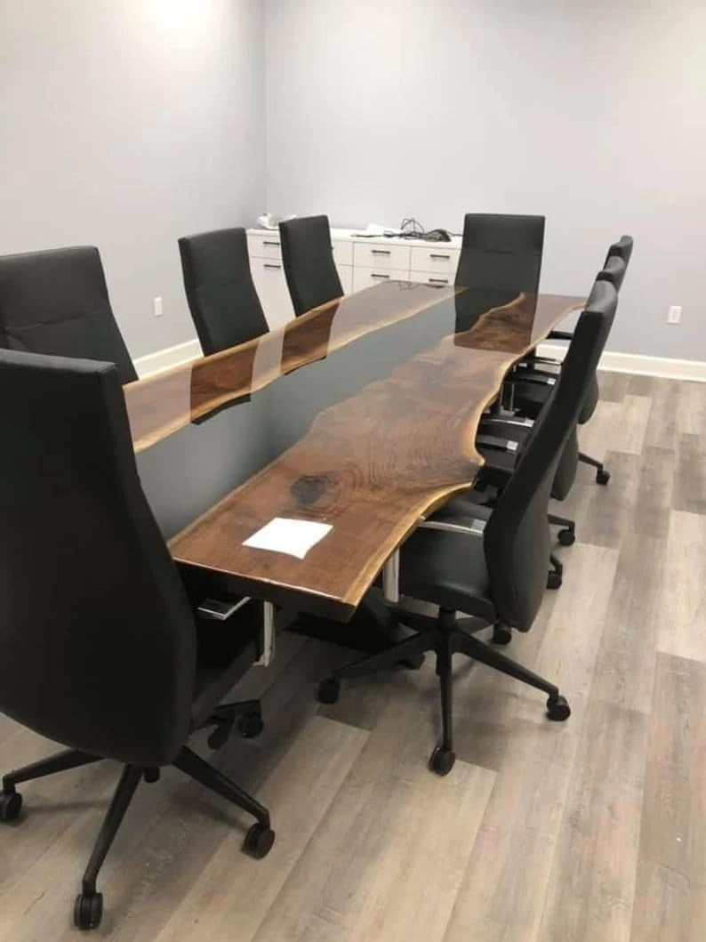 HANDI STONE Epoxy Round Table (Only Top) Natural Wood Table, Wooden ...