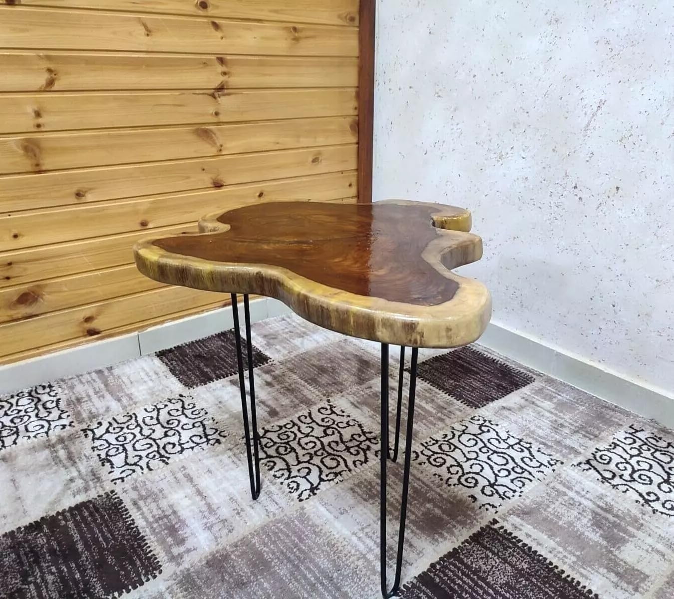 HANDI STONE Epoxy Round Table (Only Top) Natural Wood Table, Wooden ...
