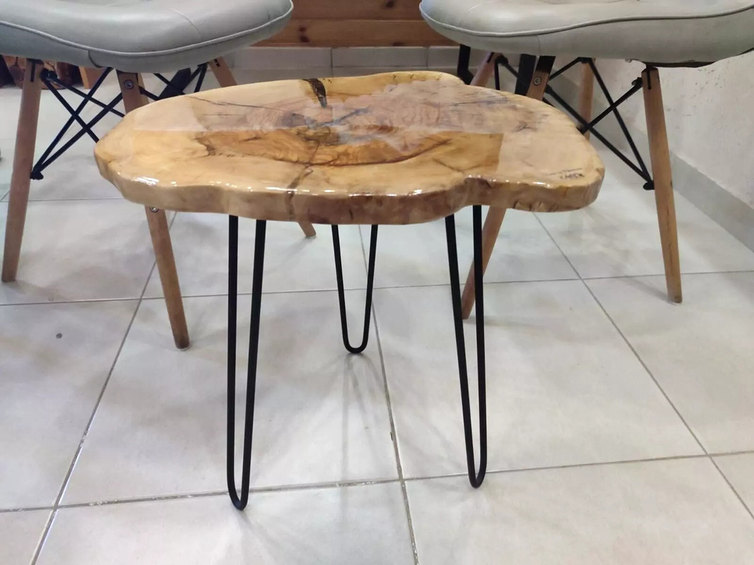 HANDI STONE Epoxy Round Table (Only Top) Natural Wood Table, Wooden ...