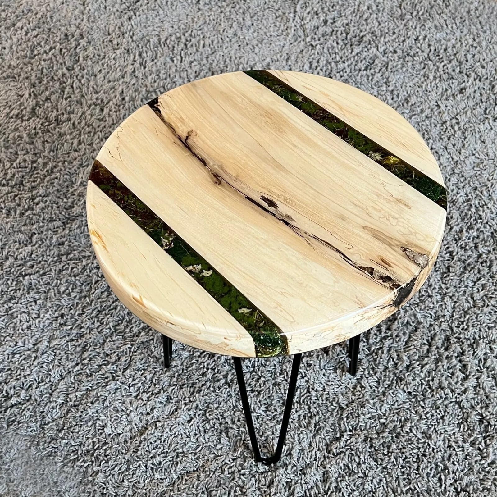 HANDI STONE Epoxy Round Table (Only Top) Natural Wood Table, Wooden ...