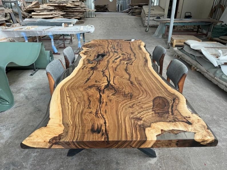 HANDI STONE Epoxy Square Table (Only Top) Natural Wood Table, Wooden ...