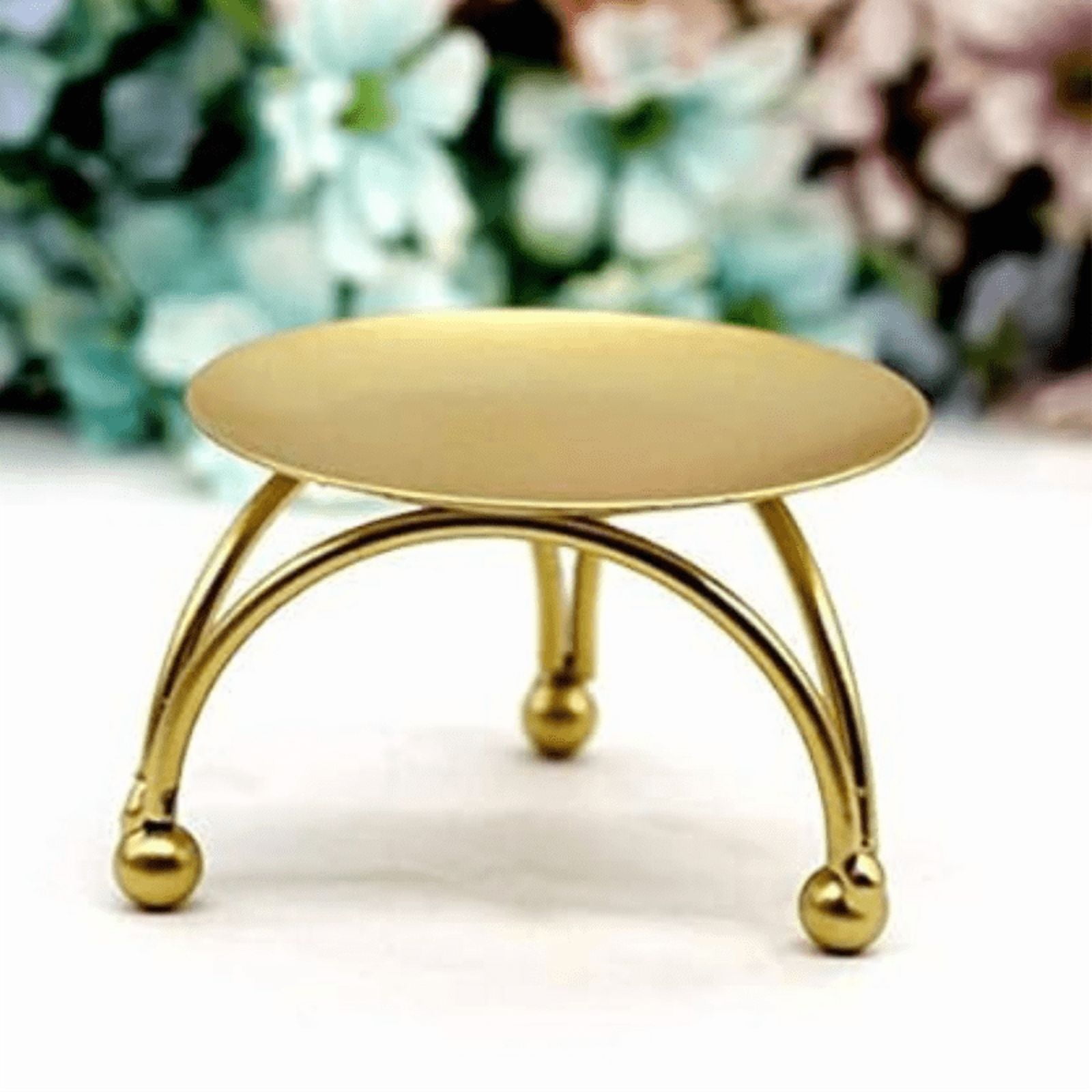 HANDICRAFT MART Gold Metal Display Stand – Decorative Pedestal Riser ...