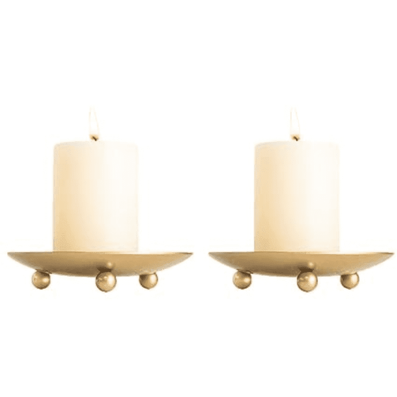HANDICRAFT MART Gold Metal Display Stand Set of 2 – Decorative Pedestal ...