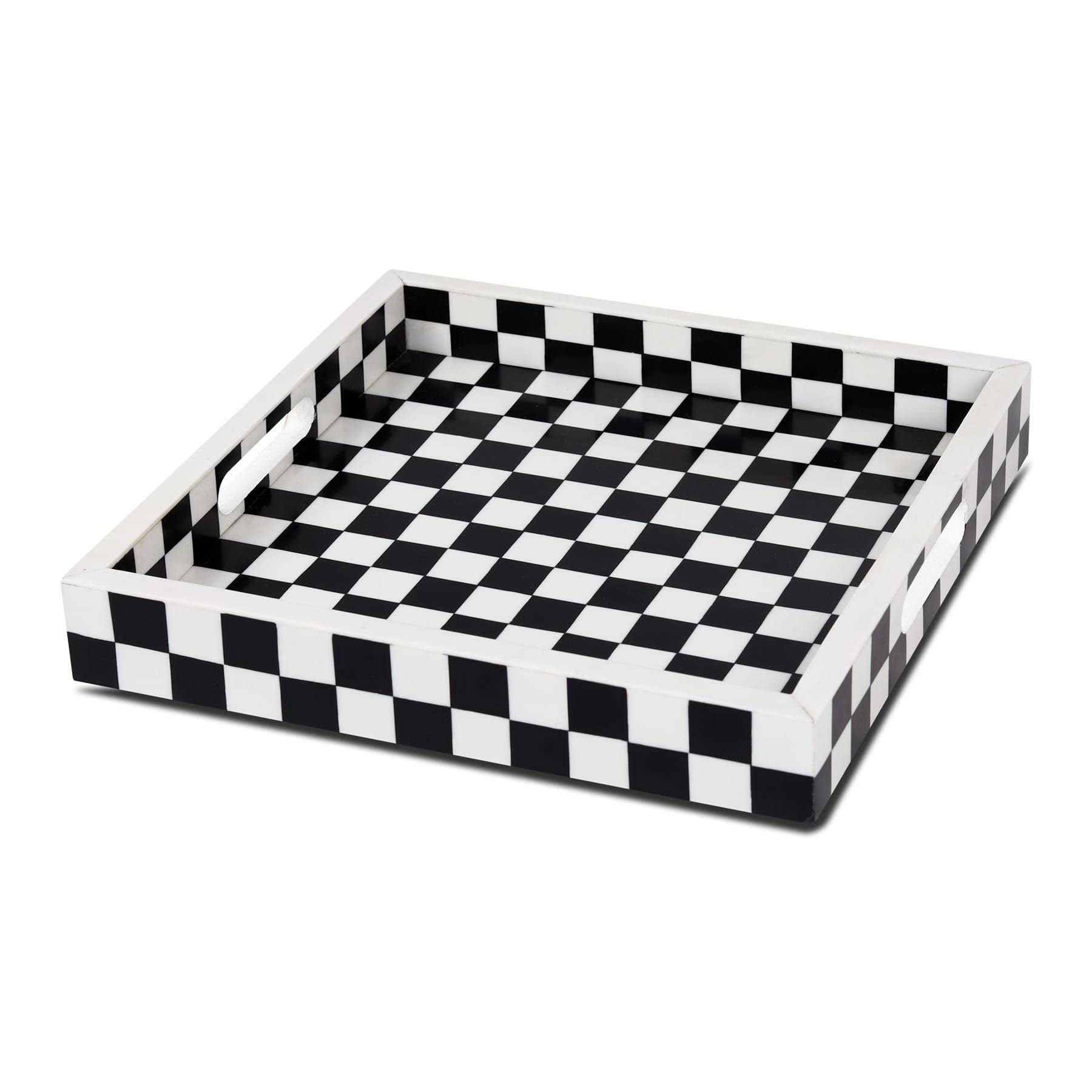 HANDICRAFTS HOME Decorative Tray 12x12 - Illusion Collection Wood ...
