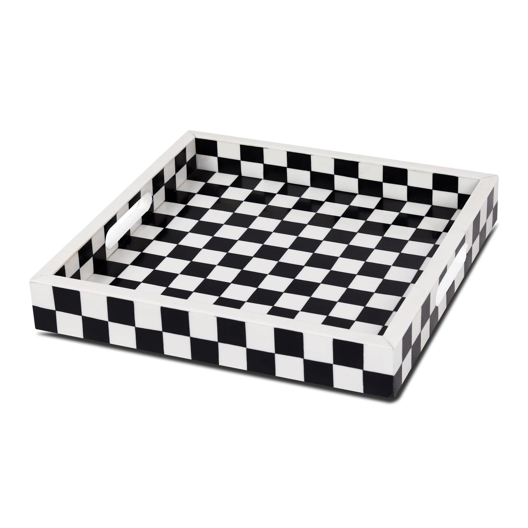 HANDICRAFTS HOME Decorative Tray 12x12 - Illusion Collection Wood ...