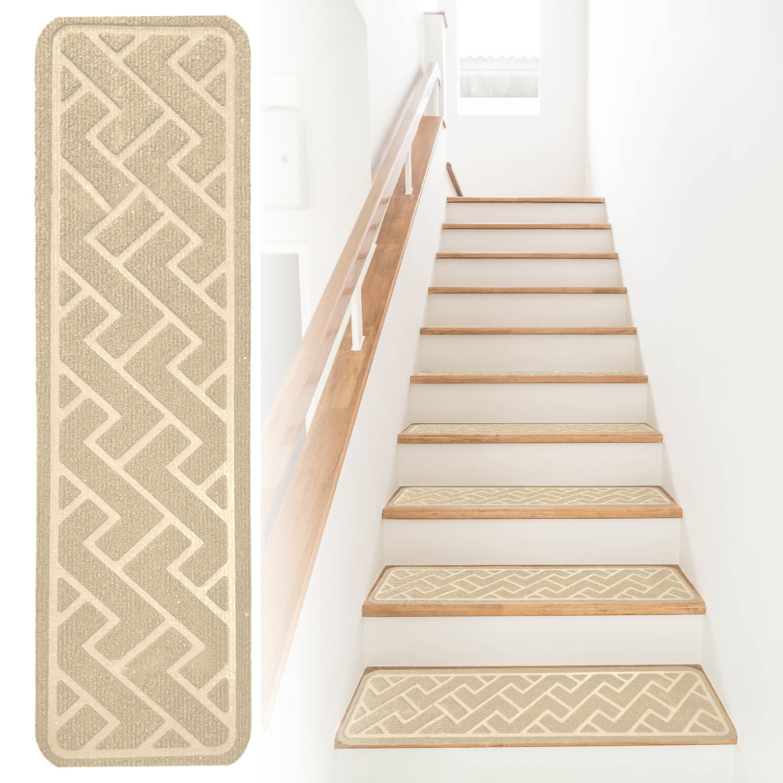 HANDIED Stair For Wooden Steps Indoor 15 Pack 8" X 30" Non Carpet Stair ...