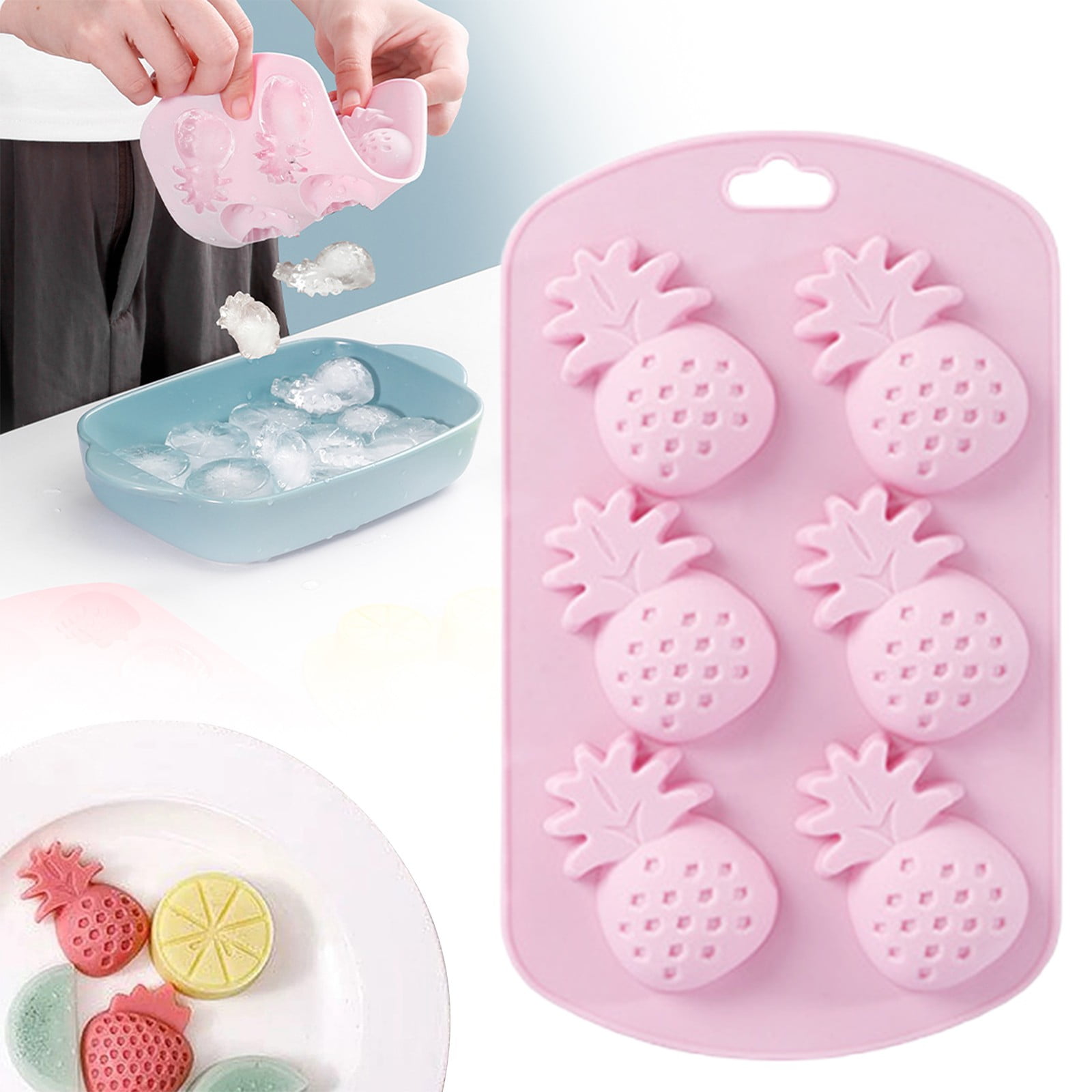 HANDIED Watermelon Strawberry Pineapple Silicone Mold For Gummy Ice ...
