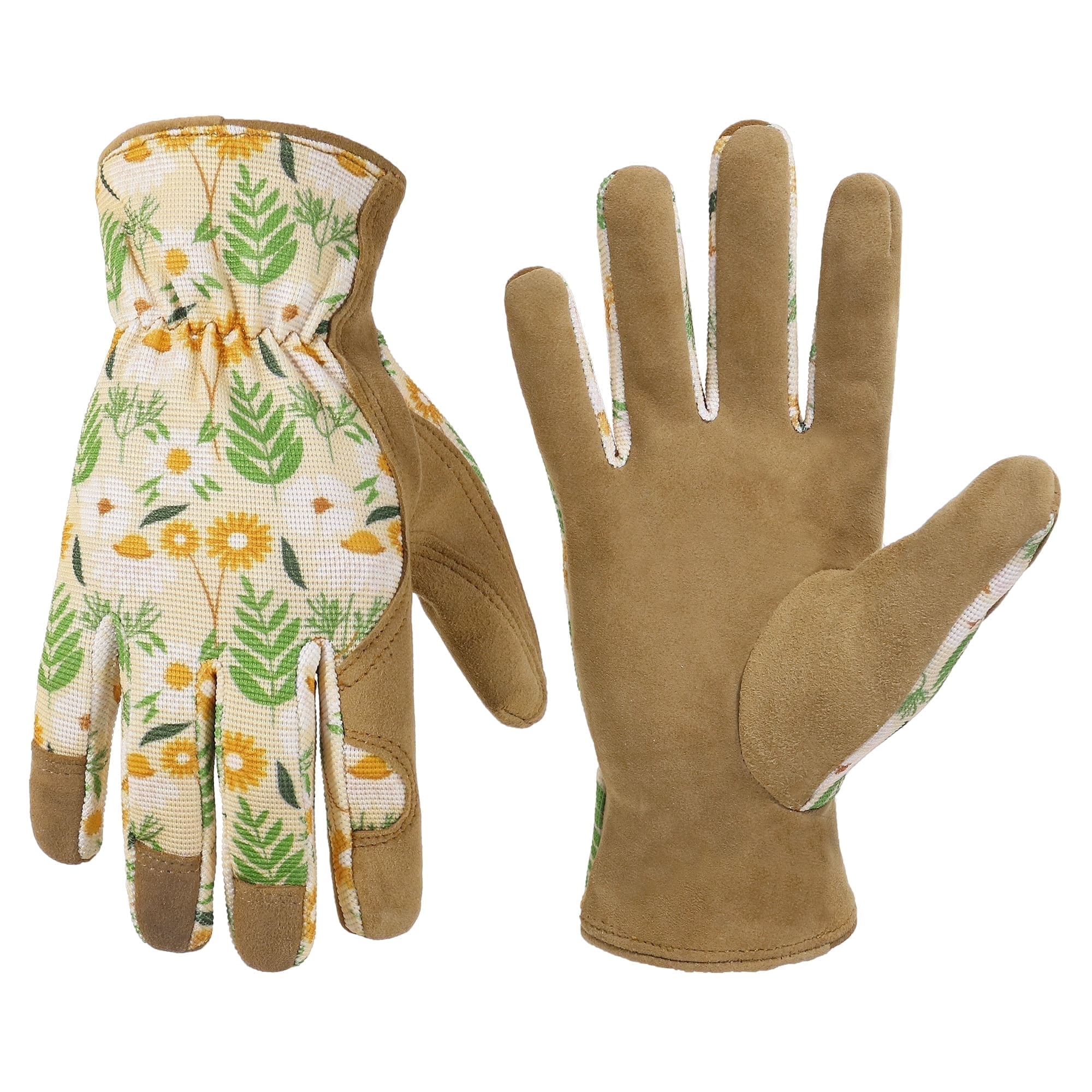 HANDLANDY Gardening Gloves for Women, Breathable Ladies Leather Garden ...