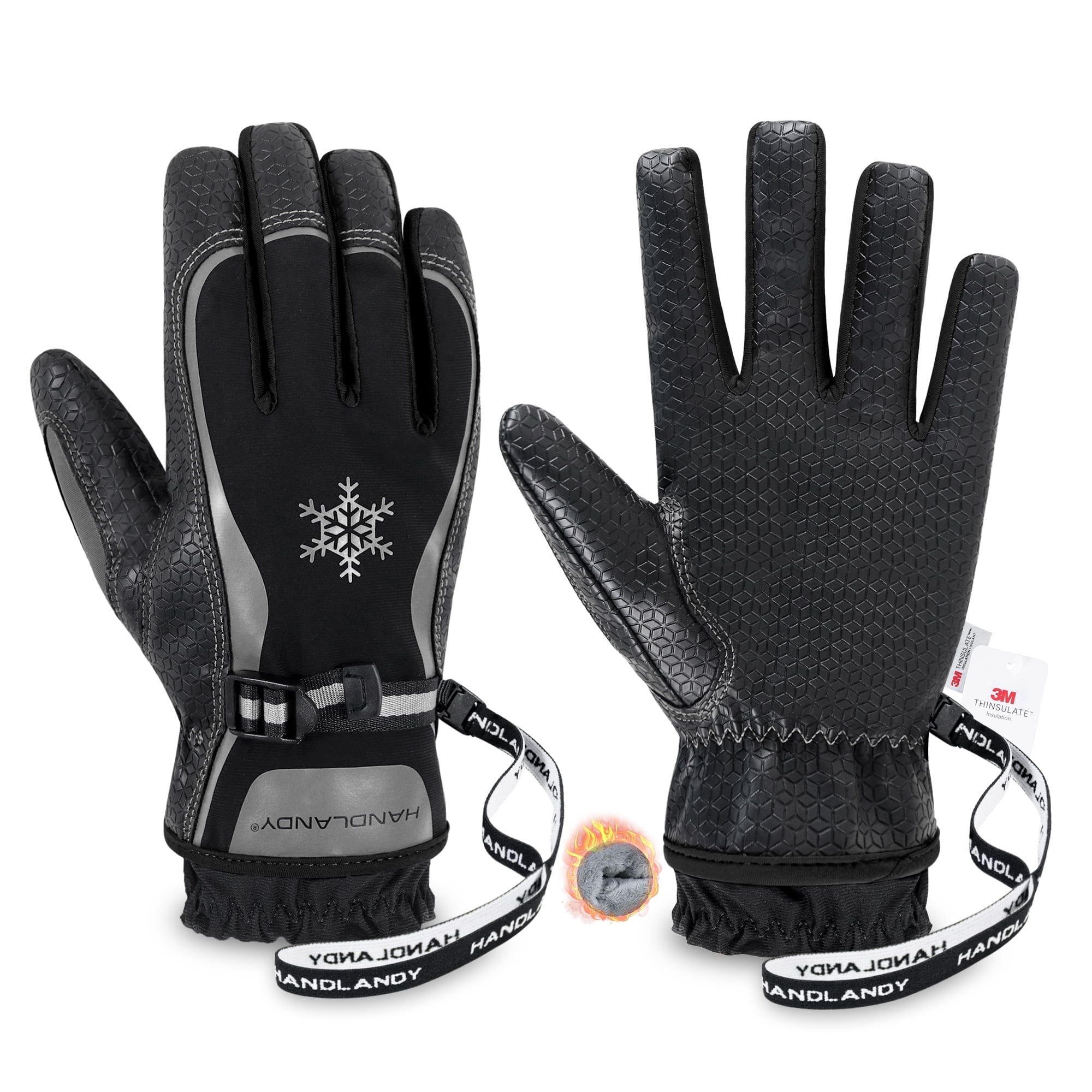 HANDLANDY Winter Insulated Work Gloves, 3M Thinsulate Thermal Water ...