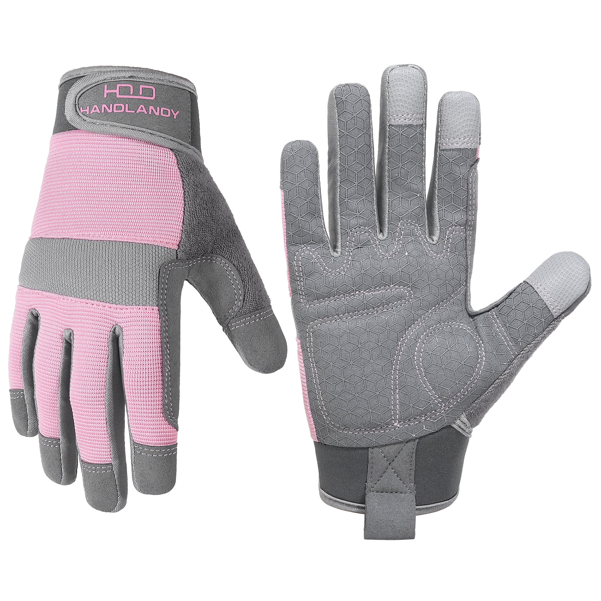 HANDLANDY Womens Work Gloves with Grip, Safety Moving Driving Gloves ...